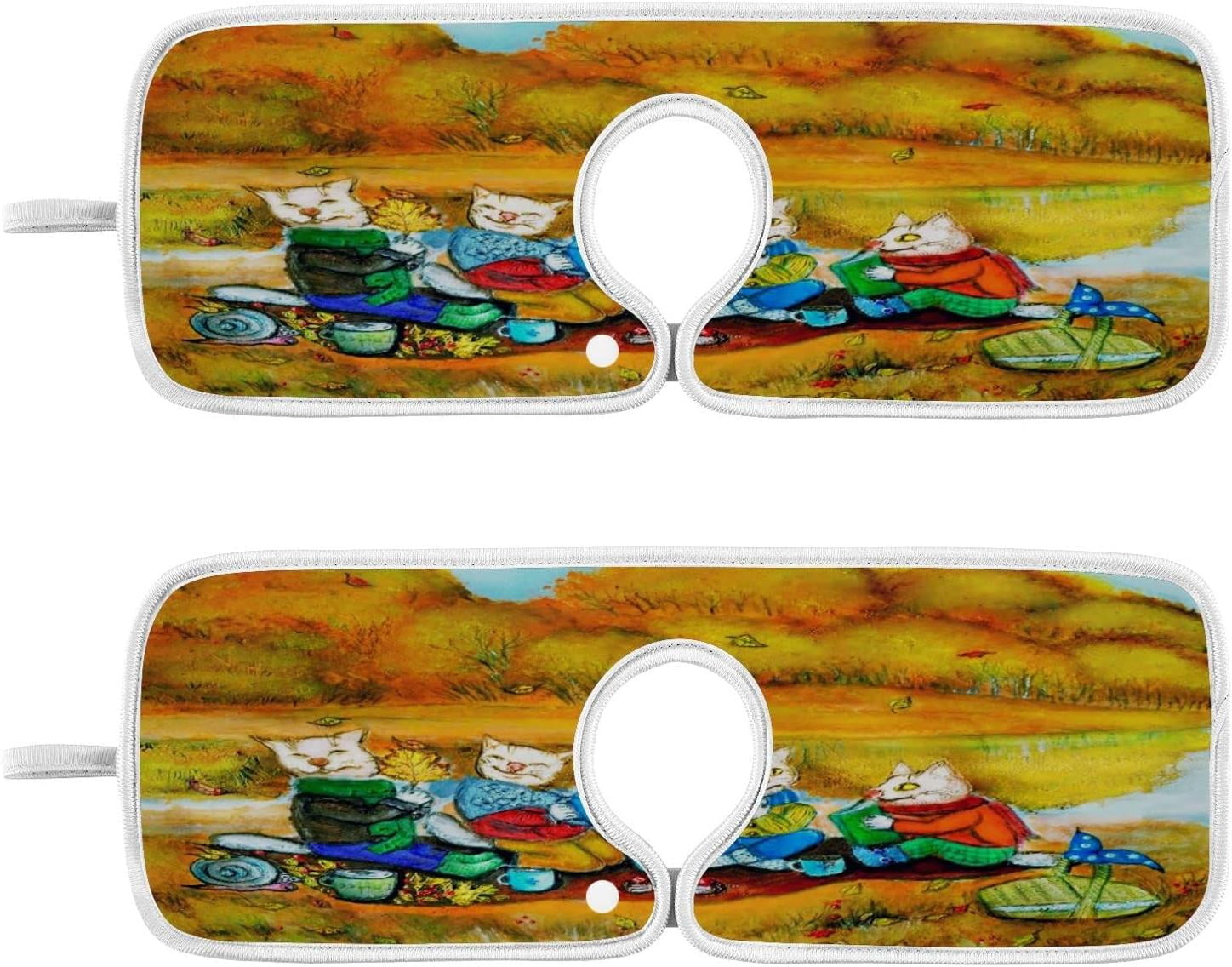 Coolnut Hello Autumn Cats Sink Splash Guard for Faucet 2 Packs Faucet ...