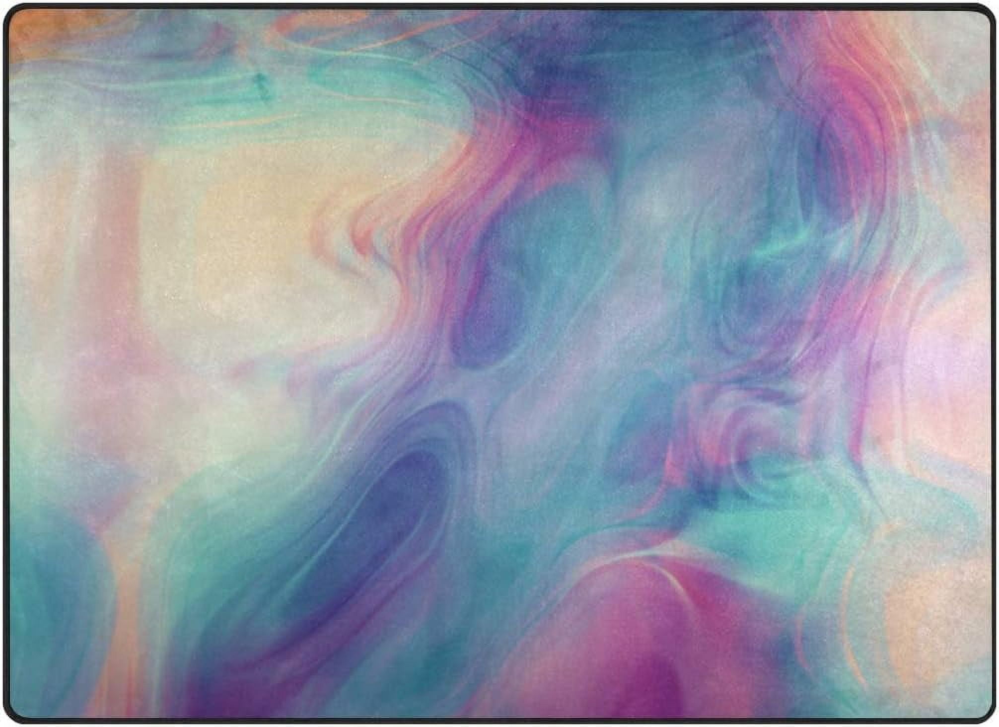 Coolnut Holographic in Pastel Light Color Area Rug Carpet, Light Weight ...