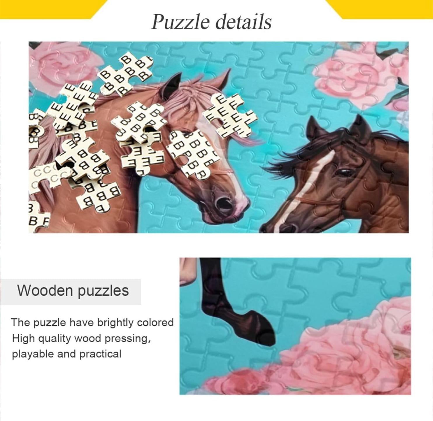 Coolnut Horse Scene Puzzles for Adults and Kids 500 Pieces, Wooden ...