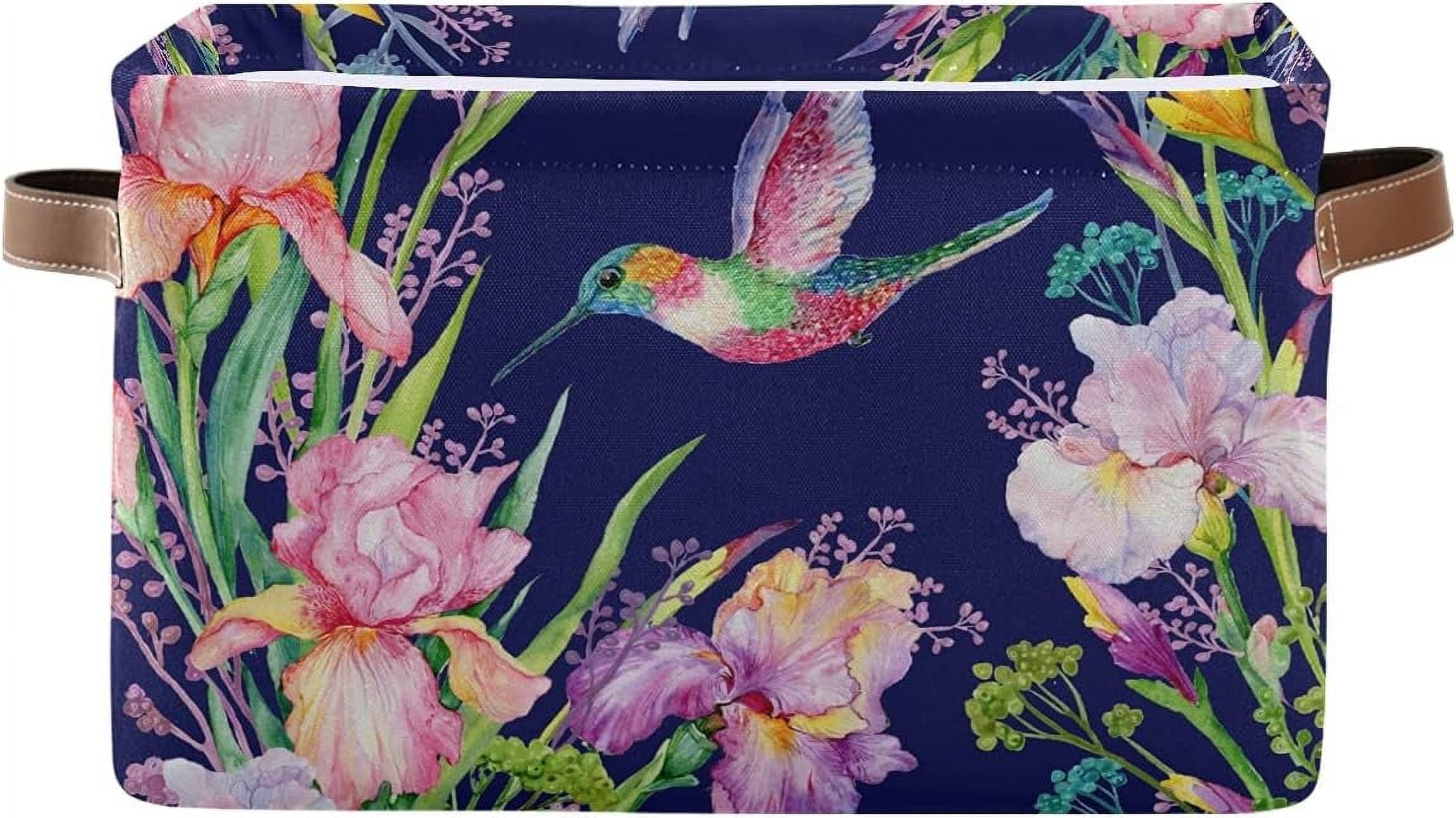 Coolnut Hummingbird Iris Flower Storage Bin for Toy Storage Basket ...