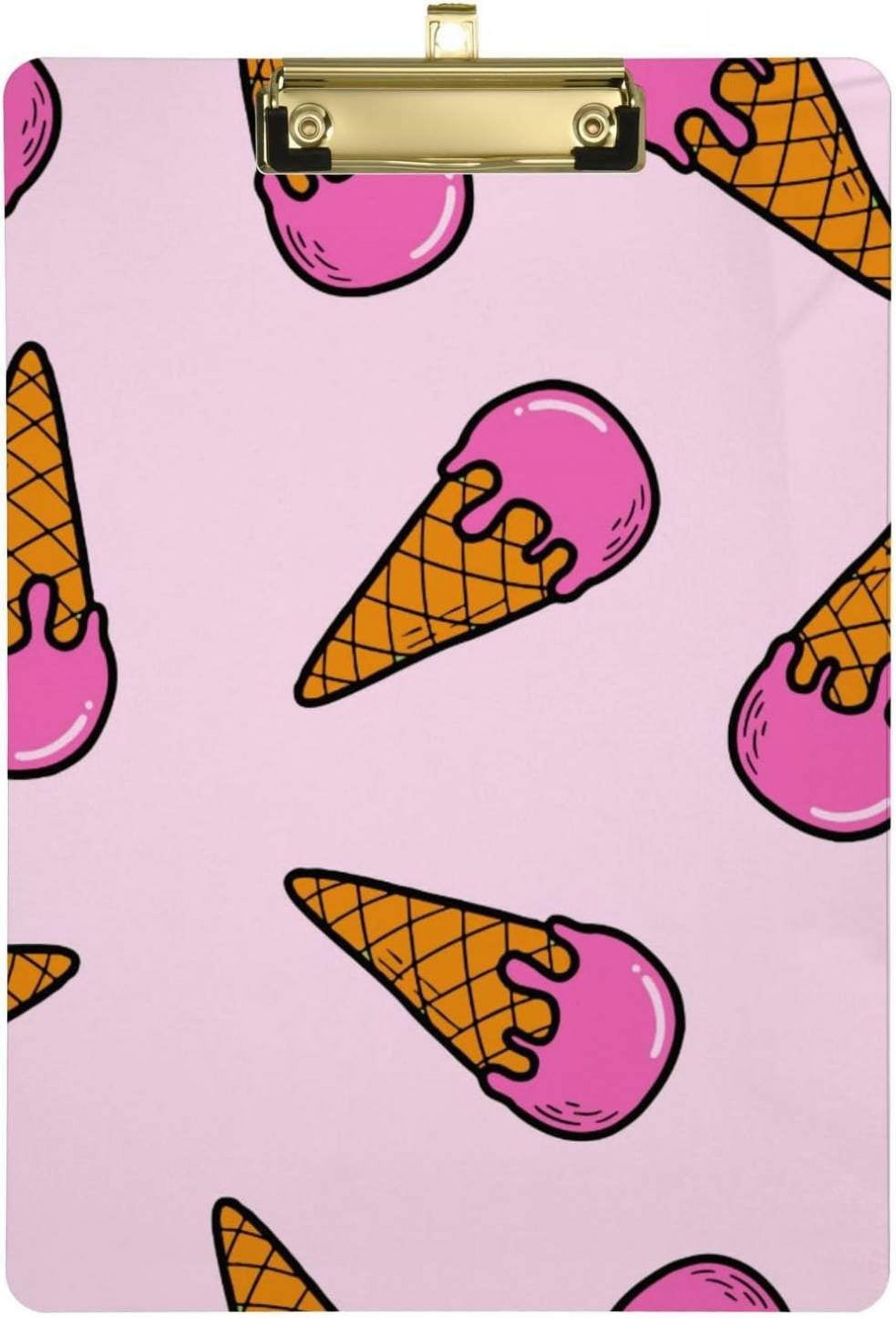 Coolnut Ice Cream Clipboard, Acrylic Standard A4 Letter Size Clip Board ...
