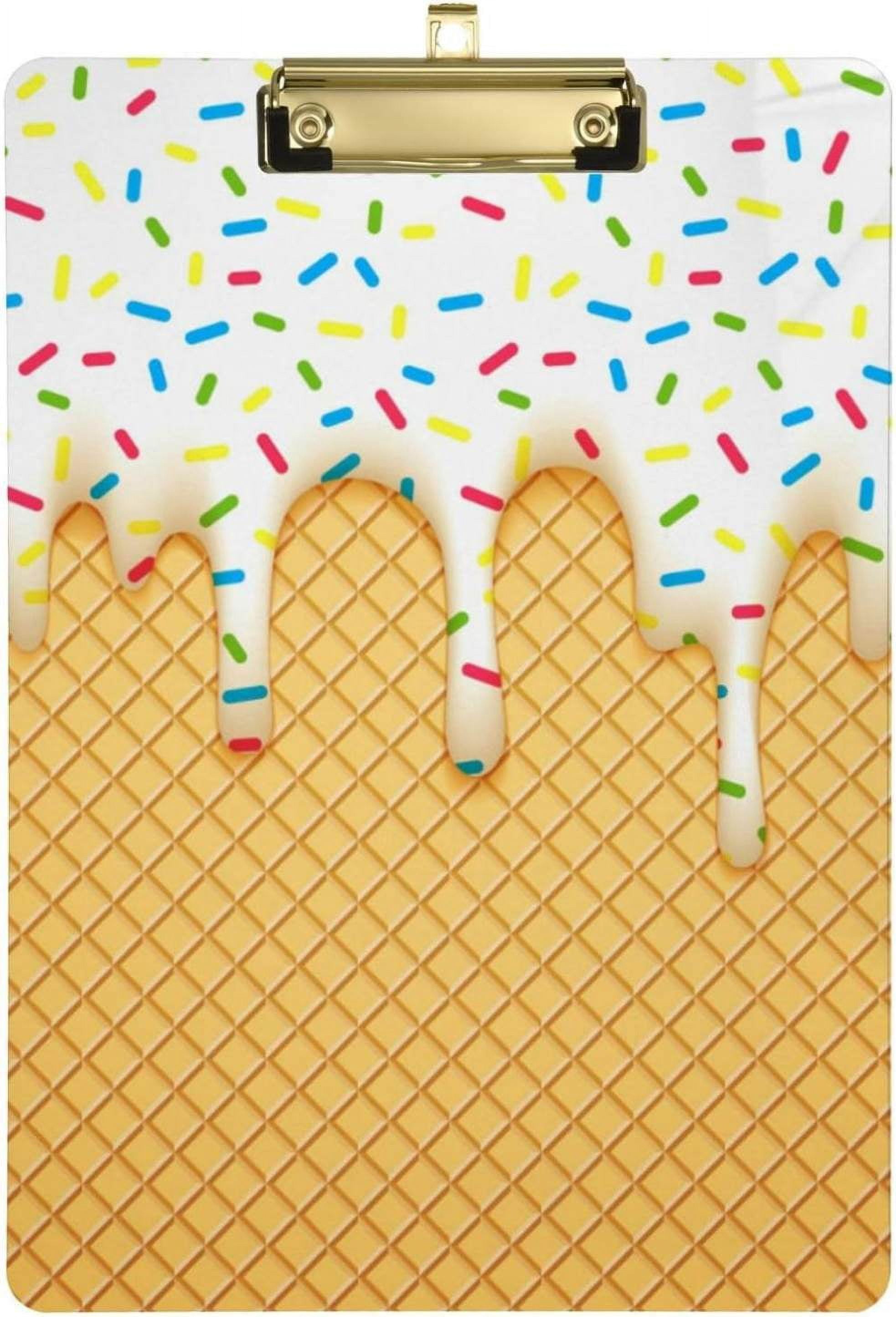 Coolnut Ice Cream Cone Clipboard, Acrylic Standard A4 Letter Size Clip ...
