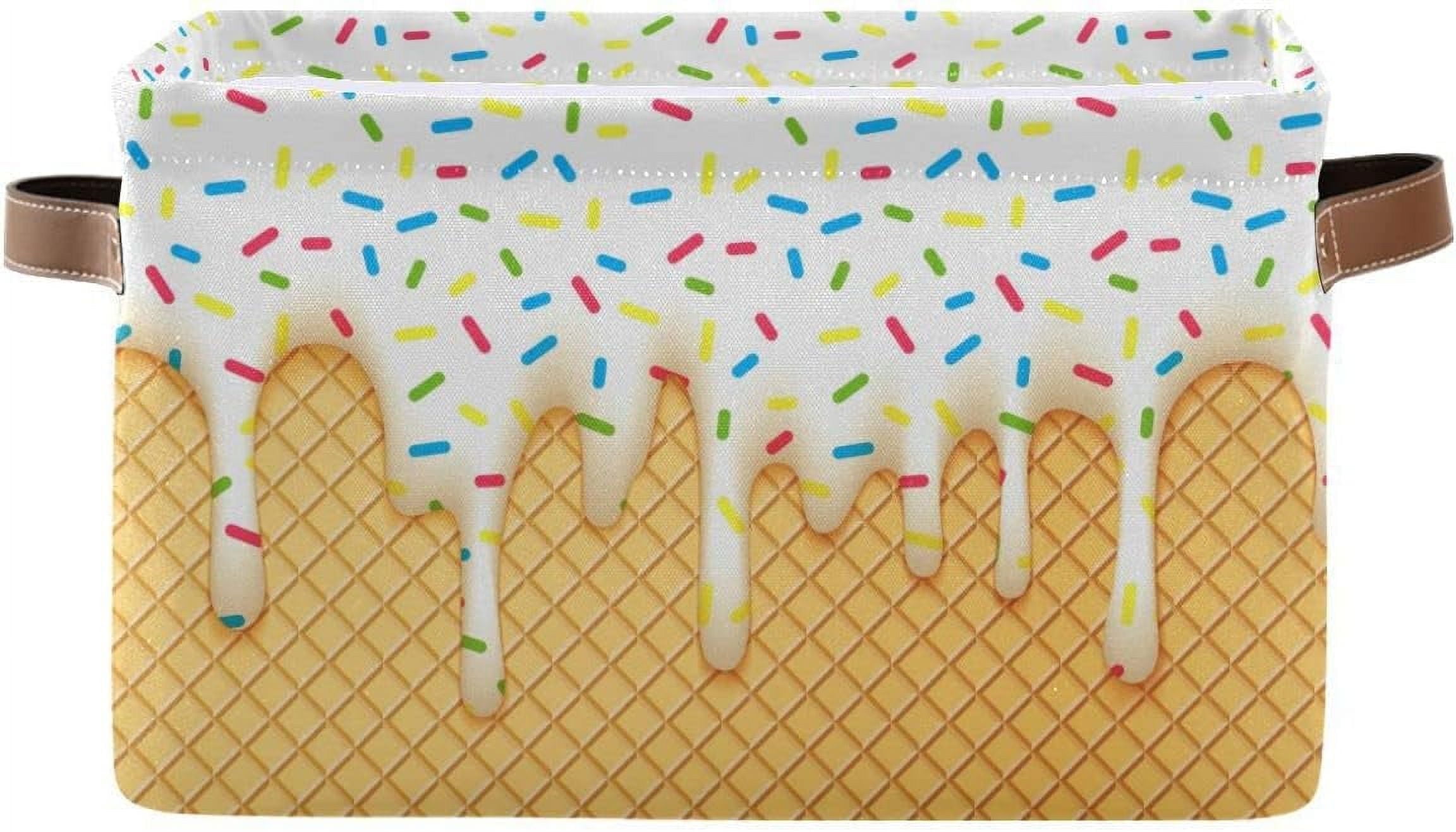 Coolnut Ice Cream Cone Rectangular Storage Bin Canvas Square Storage ...