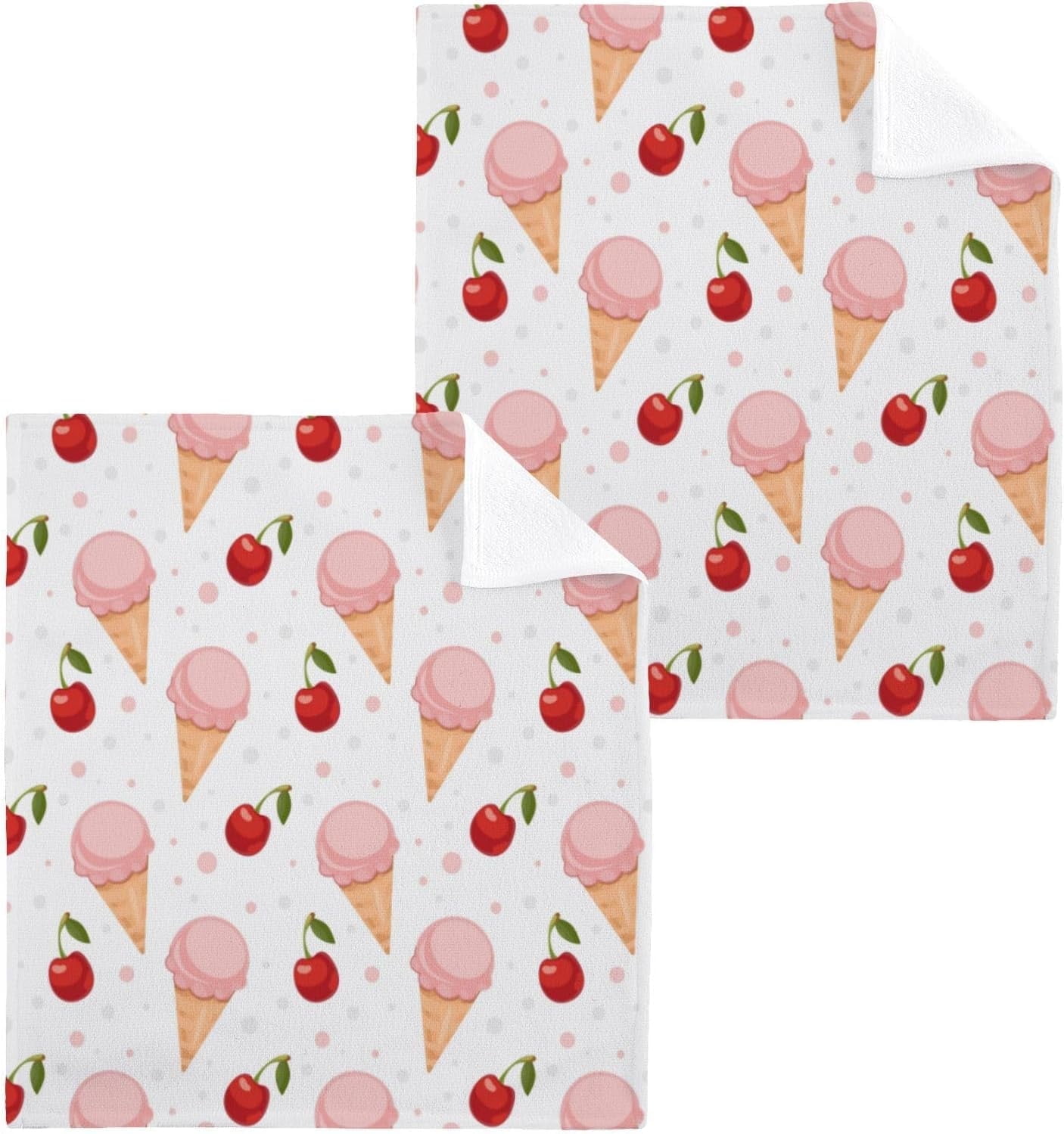 Coolnut Ice Cream Cone Washcloths 4 Pack, Highly Absorbent Soft Cotton ...