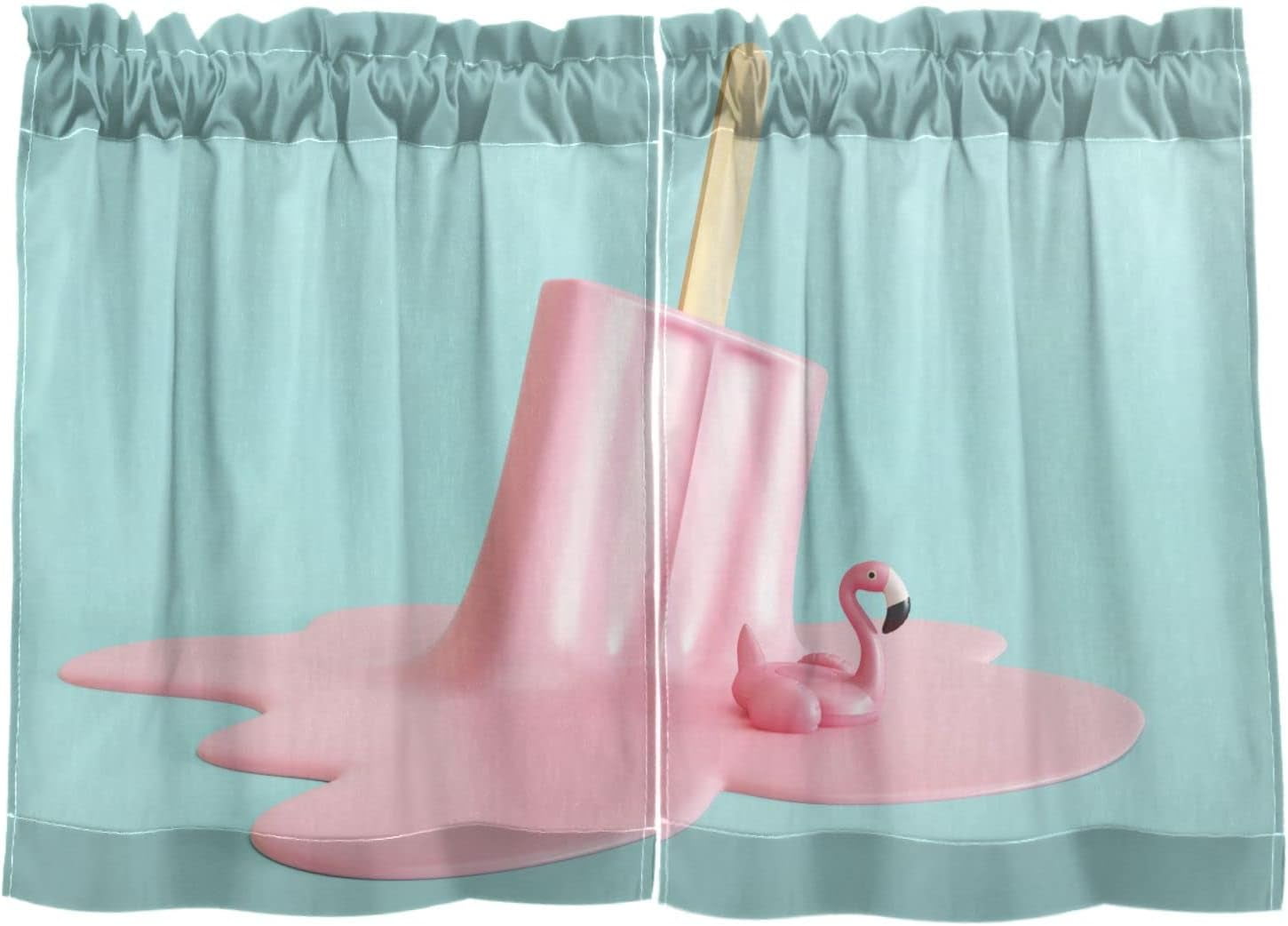 Coolnut Ice Cream Kitchen Curtains 2 Panels, UV Protected Tier Curtains ...