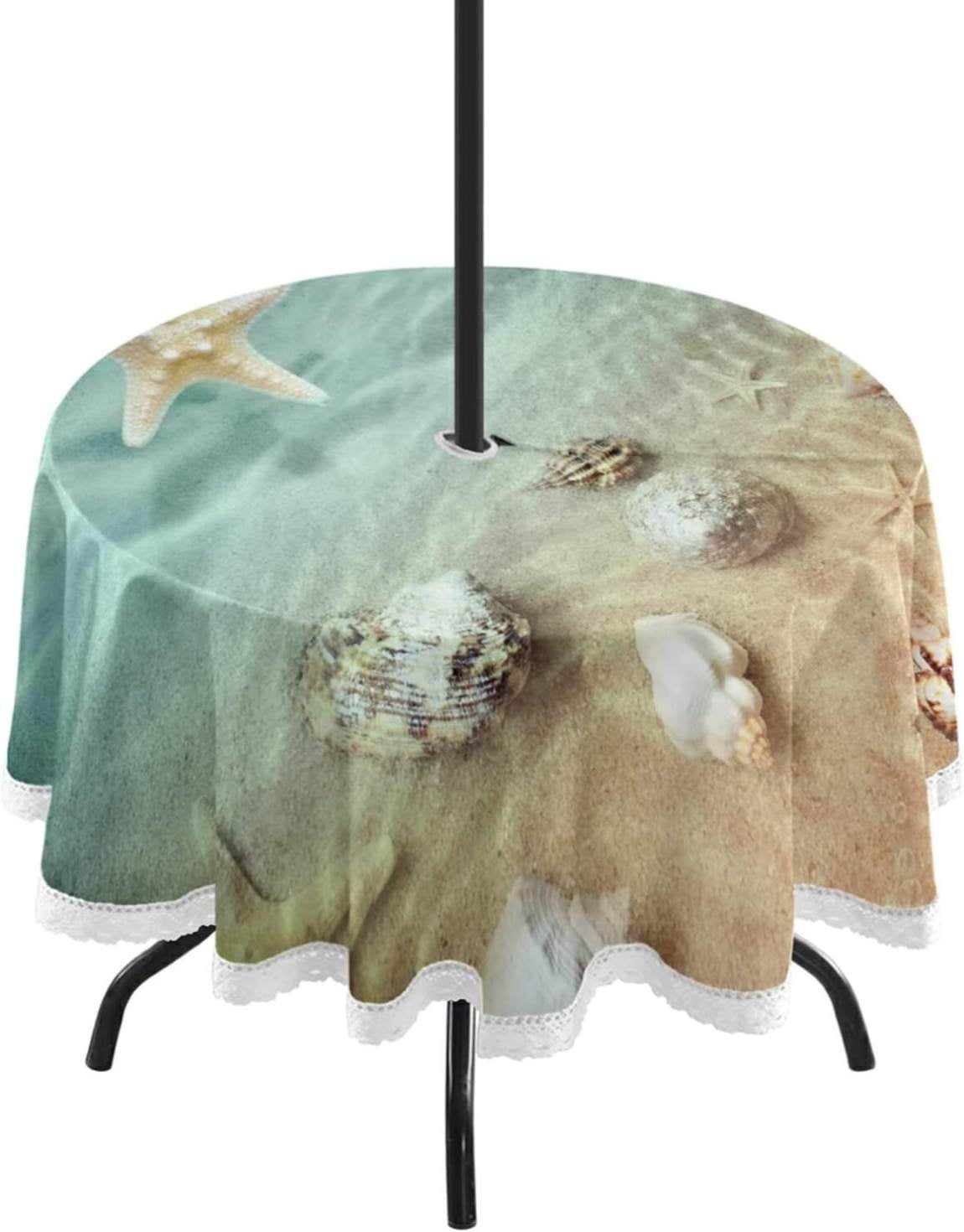 Coolnut Indoor & Outdoor Round Tablecloth 60In,Sarfish on The Summer ...