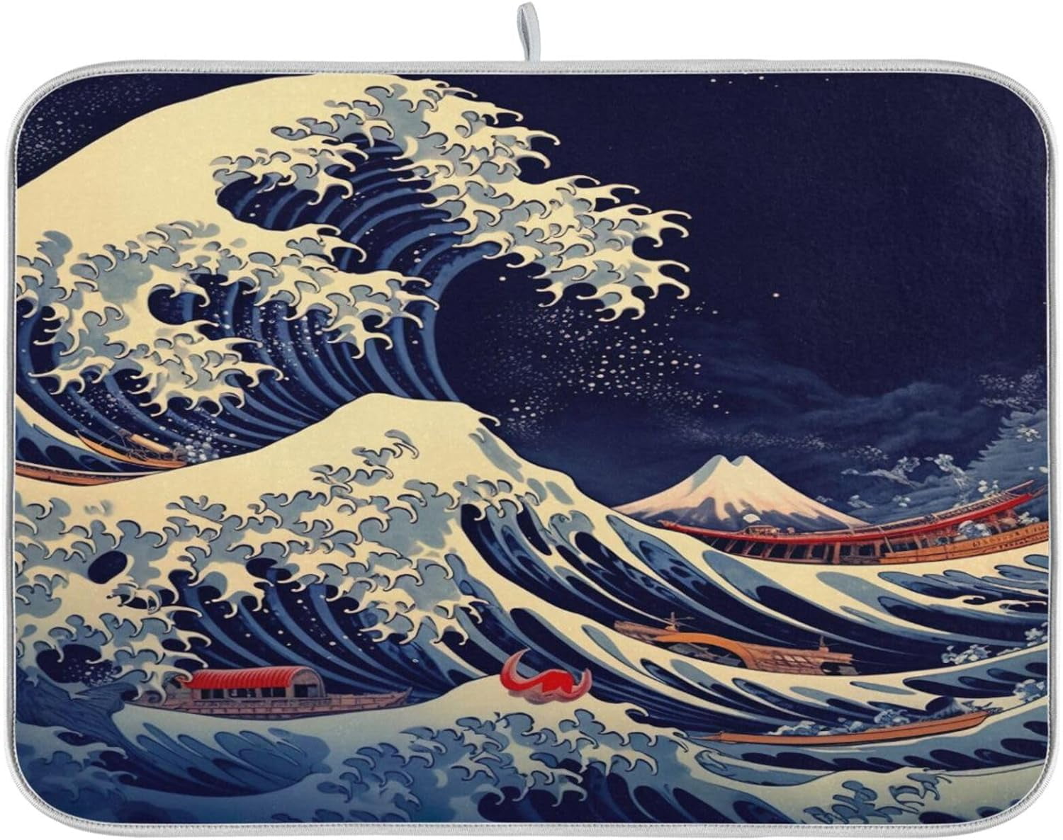 Coolnut Japanese Sea Wave Dish Drying Mat for Kitchen Counter, Ultra ...