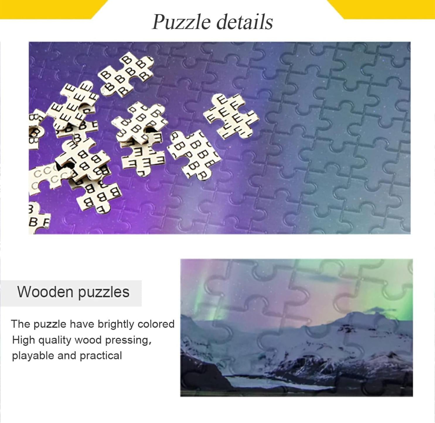 Coolnut Jigsaw Puzzle, Colorful Northern Lights 500 Pieces Large Puzzle ...