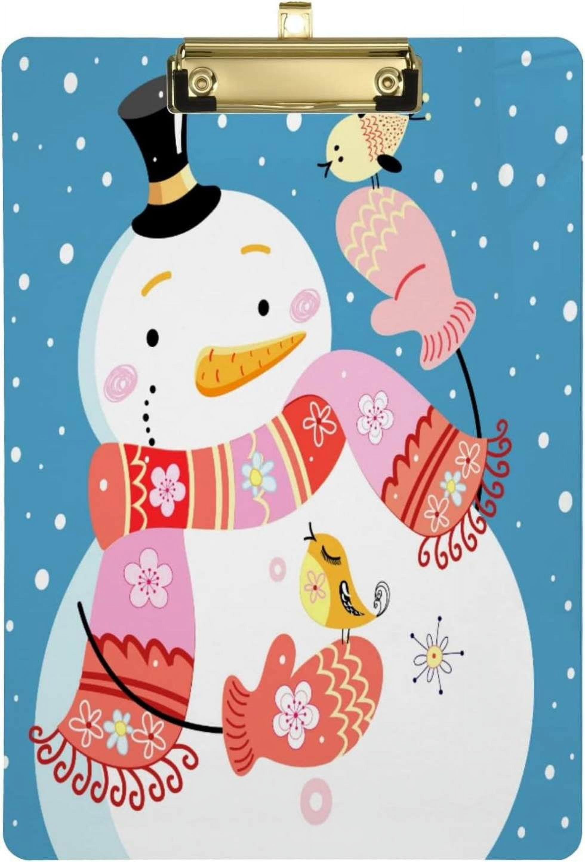 Coolnut Jolly Snowman 12.5"x9" Clipboard, Acrylic Fashion Letter A4 ...