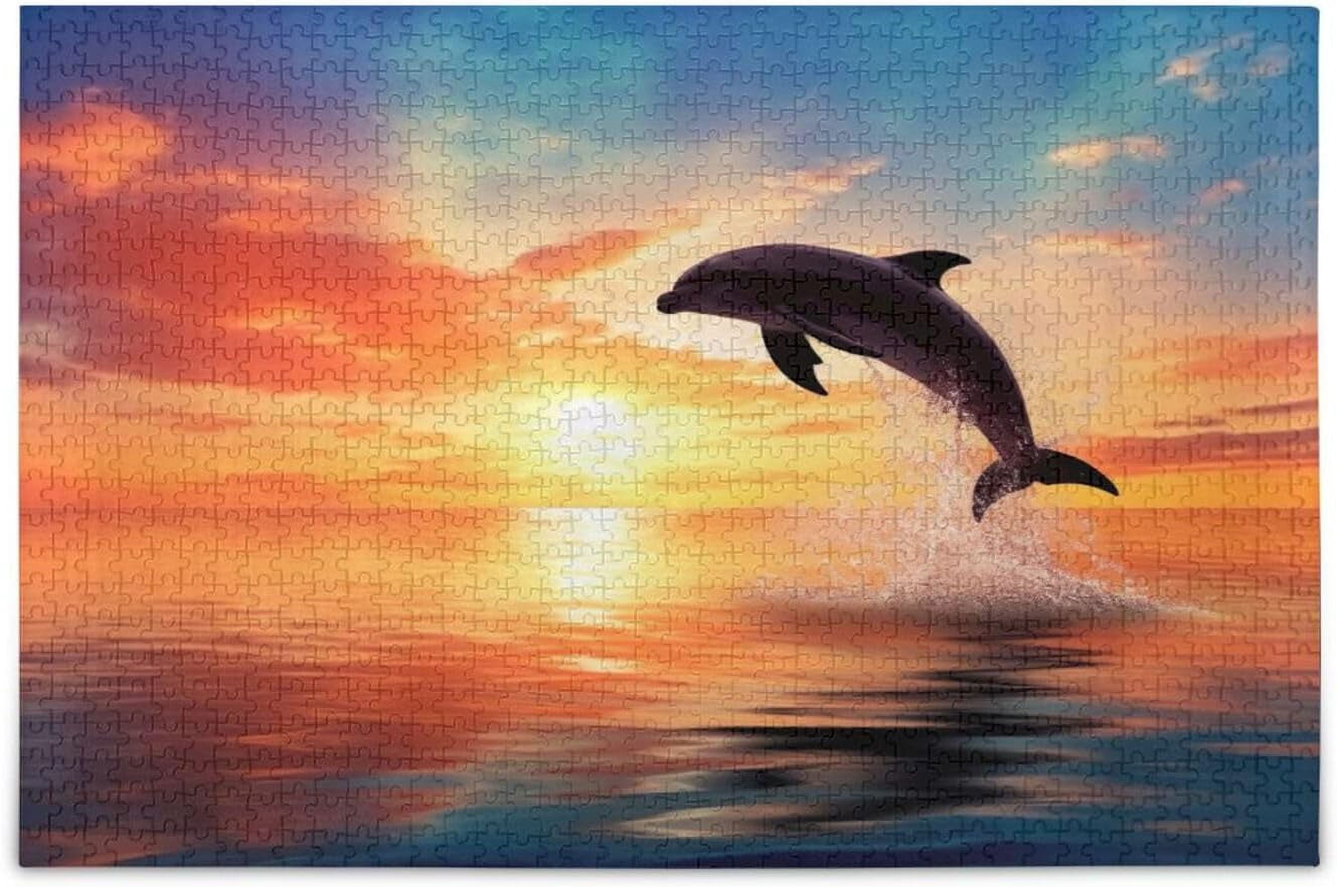 Coolnut Jumping Dolphin Puzzle 500 Pieces - Wooden Jigsaw Puzzles for ...