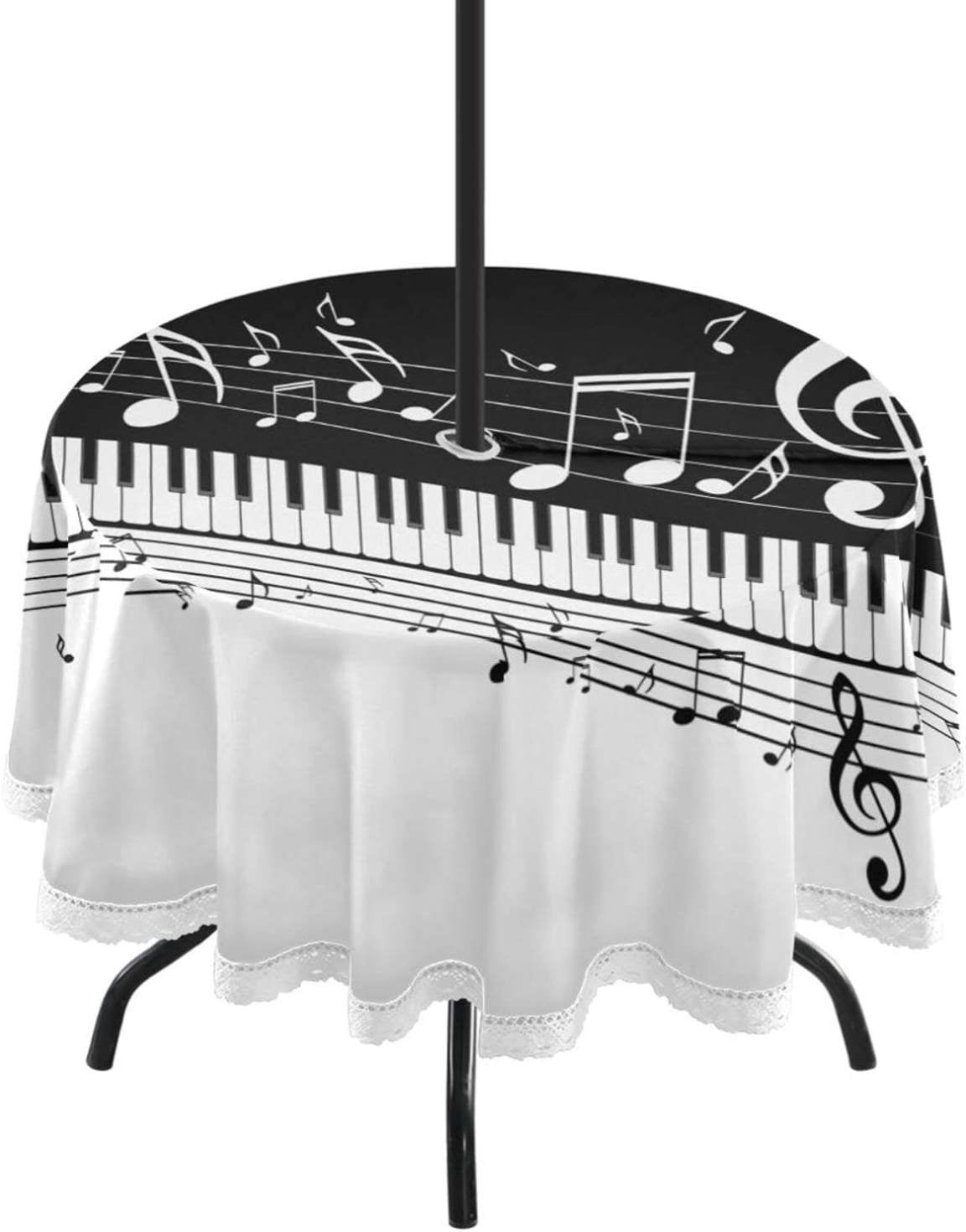 Coolnut Keys Musical Round Table Cloth, Heat Resistant Table Cover with ...