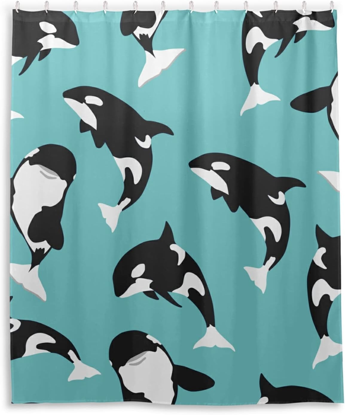 Coolnut Killer Whale Pattern Shower Curtain Bathroom Decor Watercolor ...