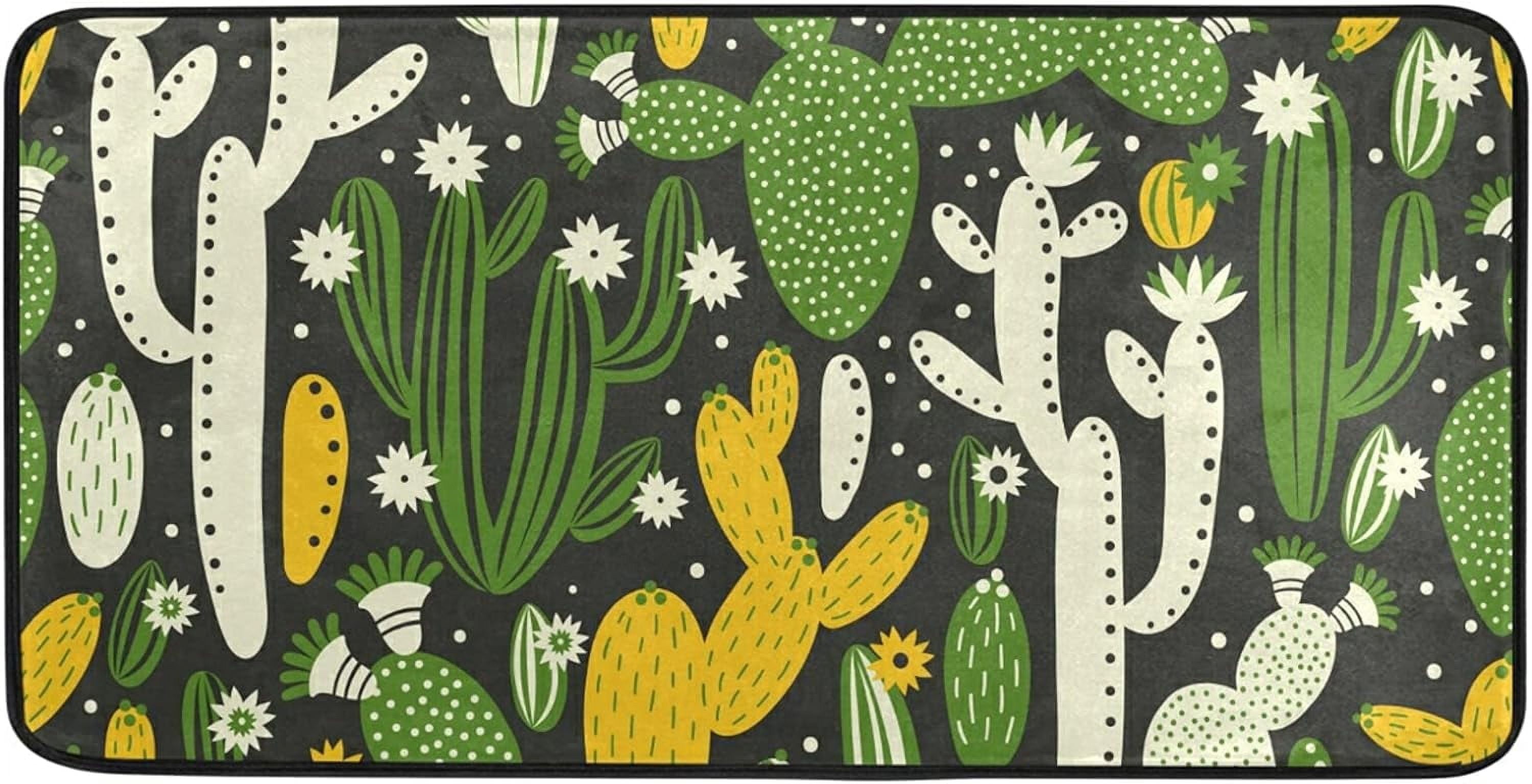 Coolnut Kitchen Mat Cactus Flowers Kitchen Rug Mat Anti-Fatigue Comfort ...