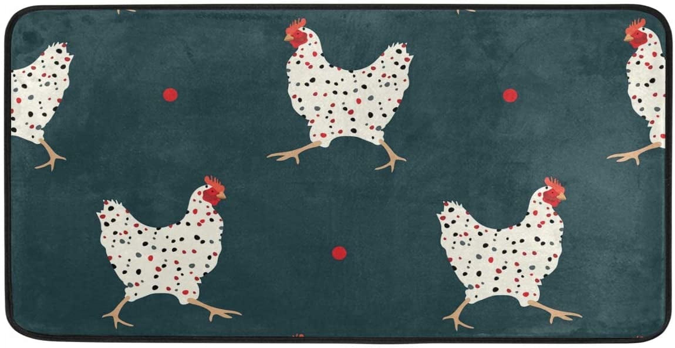 Coolnut Kitchen Mat Cute Hens Stylized Chicken Kitchen Rug Mat Anti ...