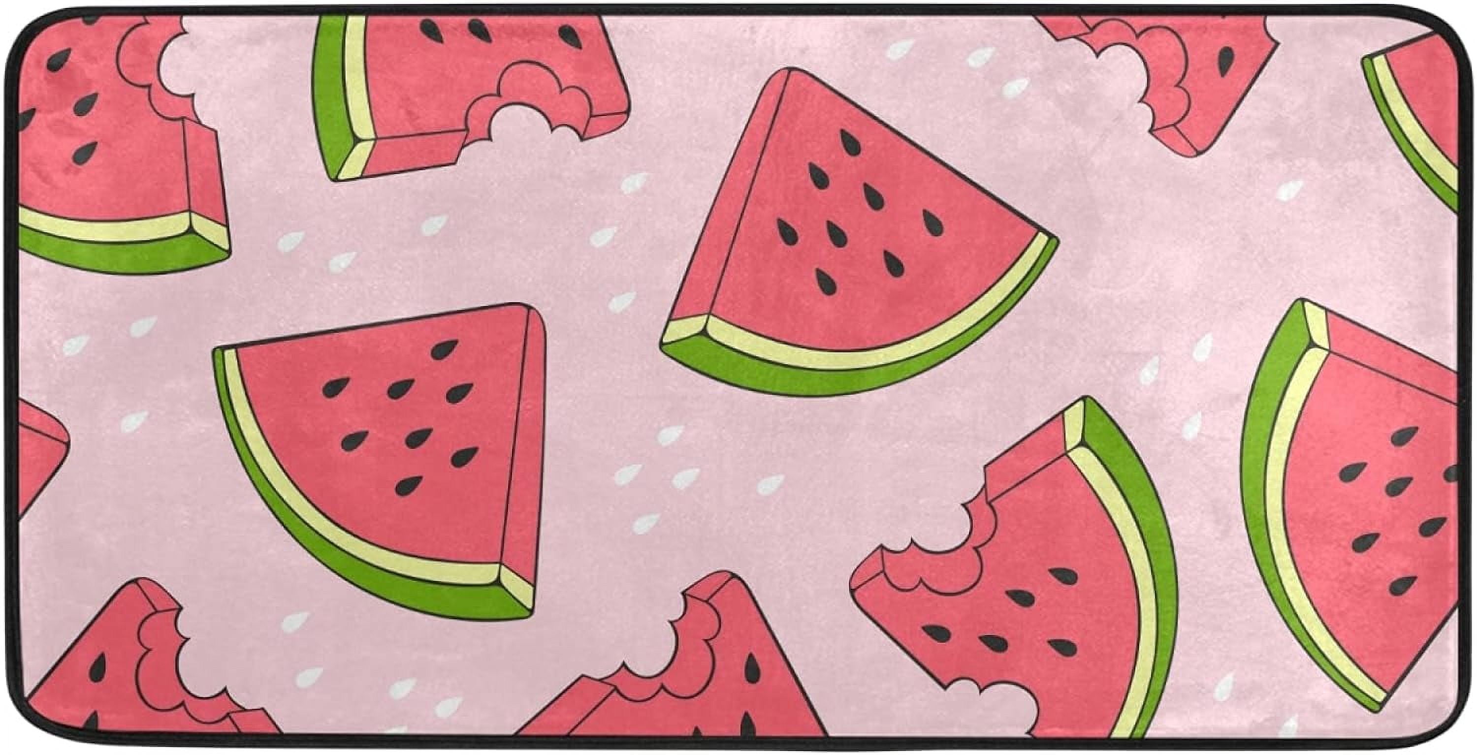 Coolnut Kitchen Mat Summer Fruit Watermelon Kitchen Rug Mat Anti ...