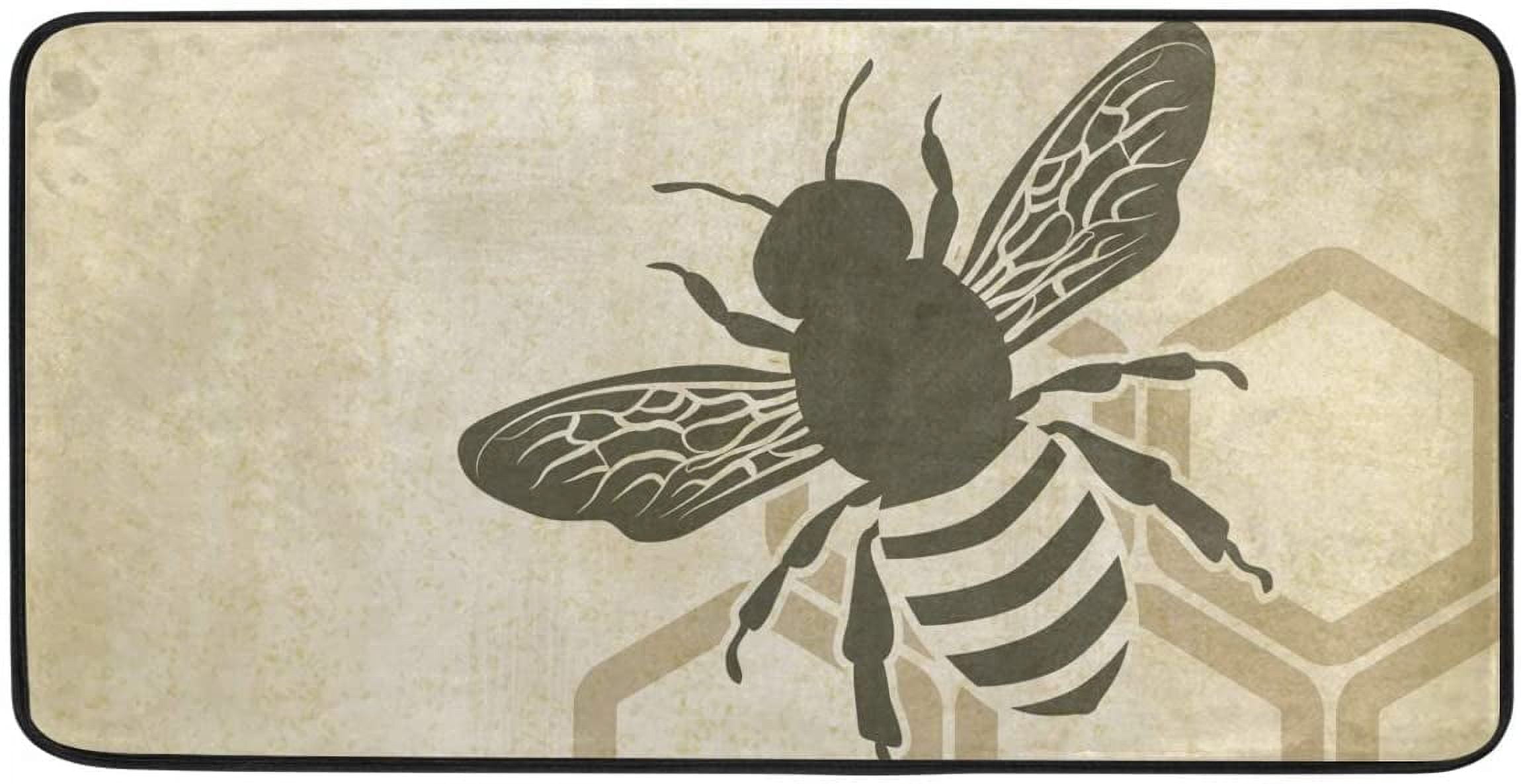 Coolnut Kitchen Mat Vintage Honey Bee Kitchen Rug Mat Anti-Fatigue ...