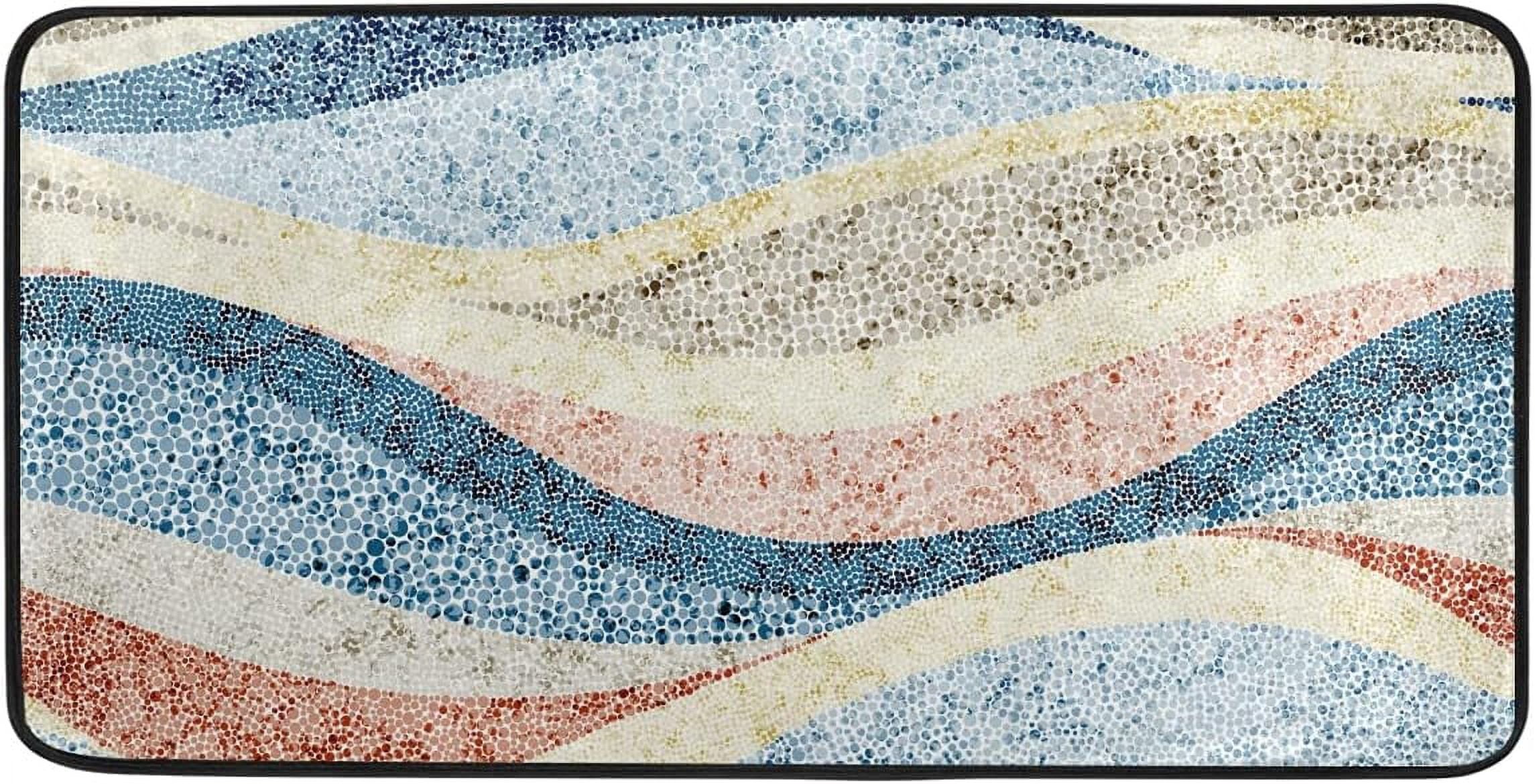 Coolnut Kitchen Mat Wavy Polka Dot Style Kitchen Rug Mat Anti-Fatigue ...