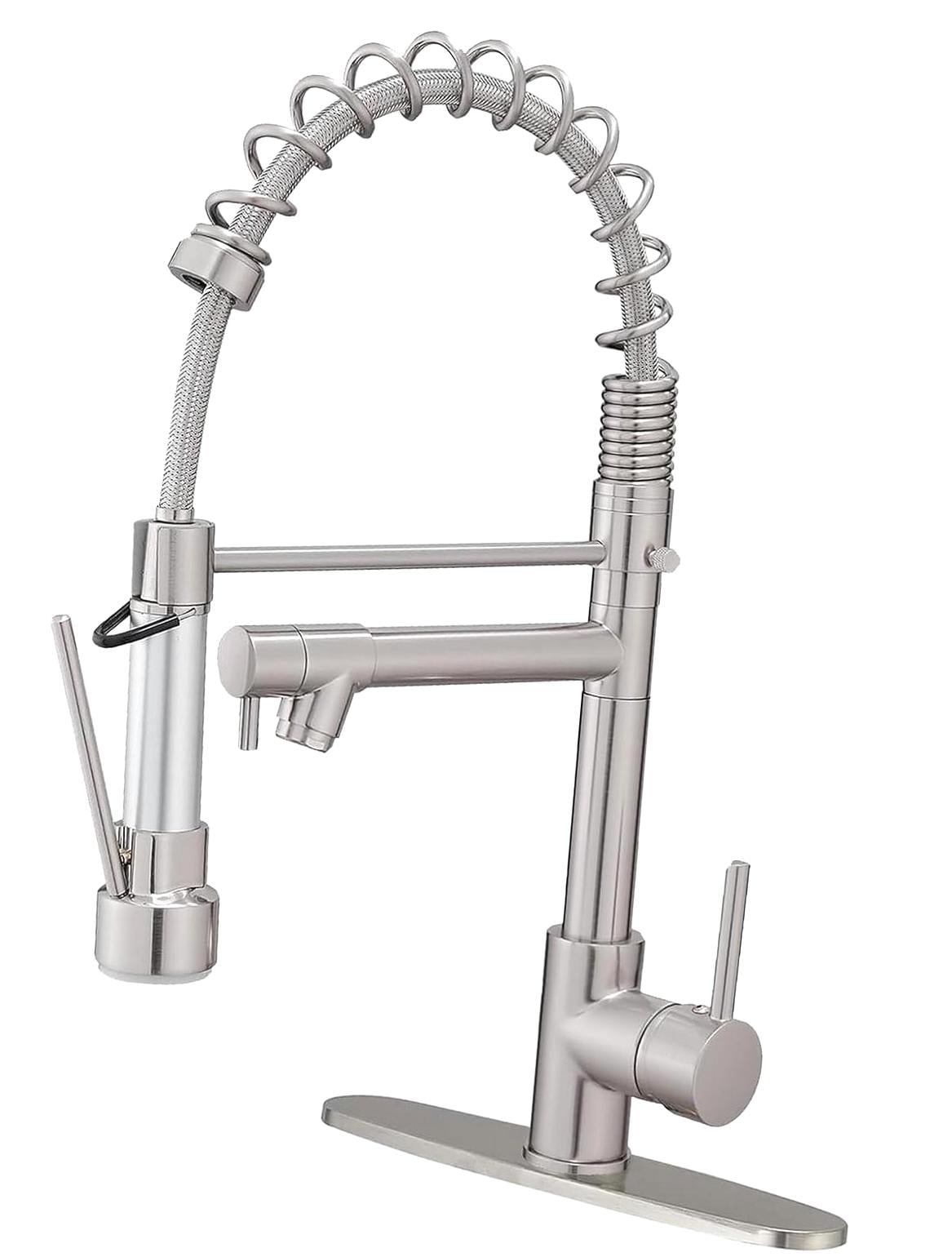 Coolnut Kitchen with Retractable Sprayer, High-Arc Single Handle Single ...