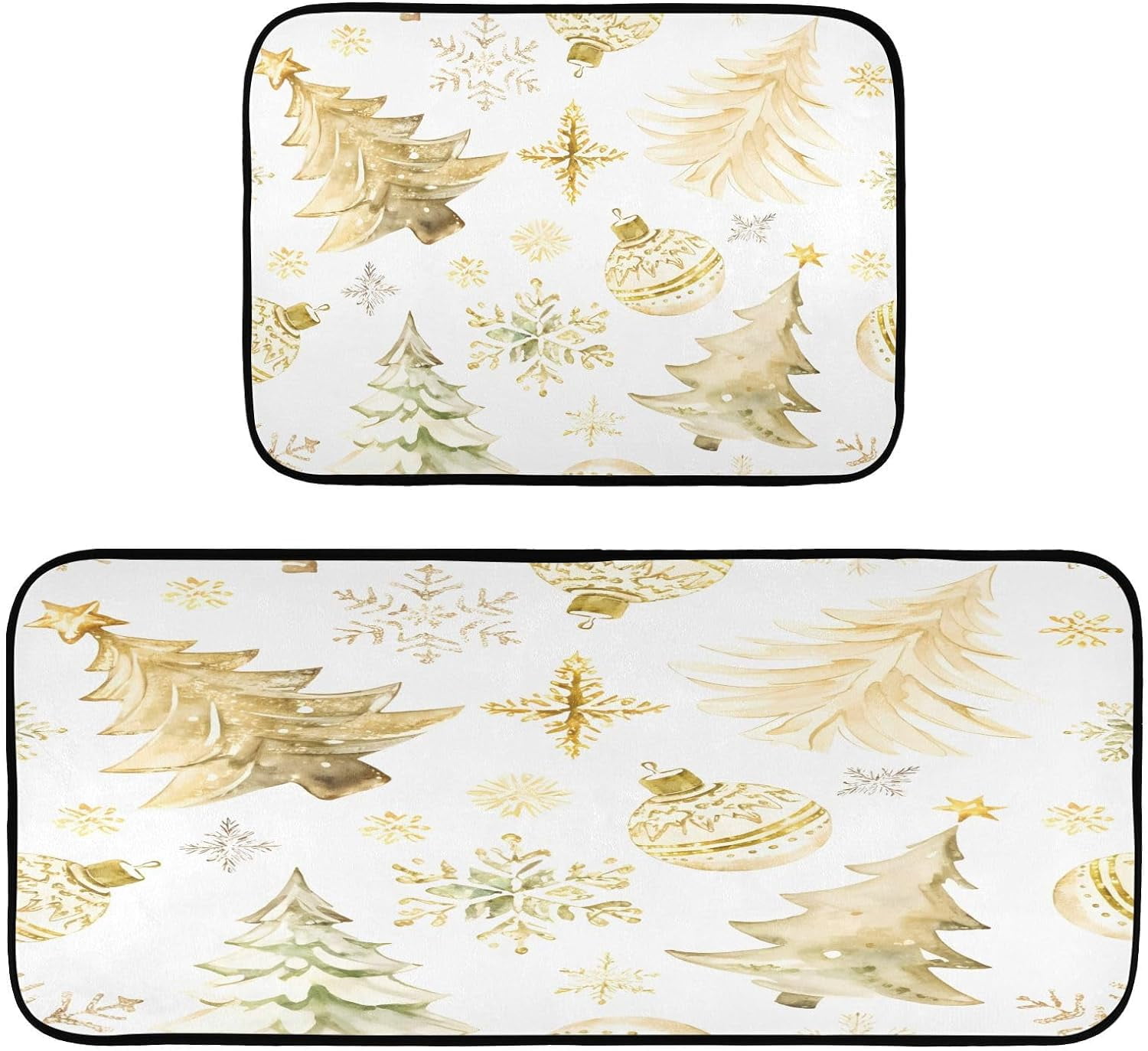 Coolnut Kitchen Rug Set of 2, Christmas Tree Ball Cushioned Anti ...