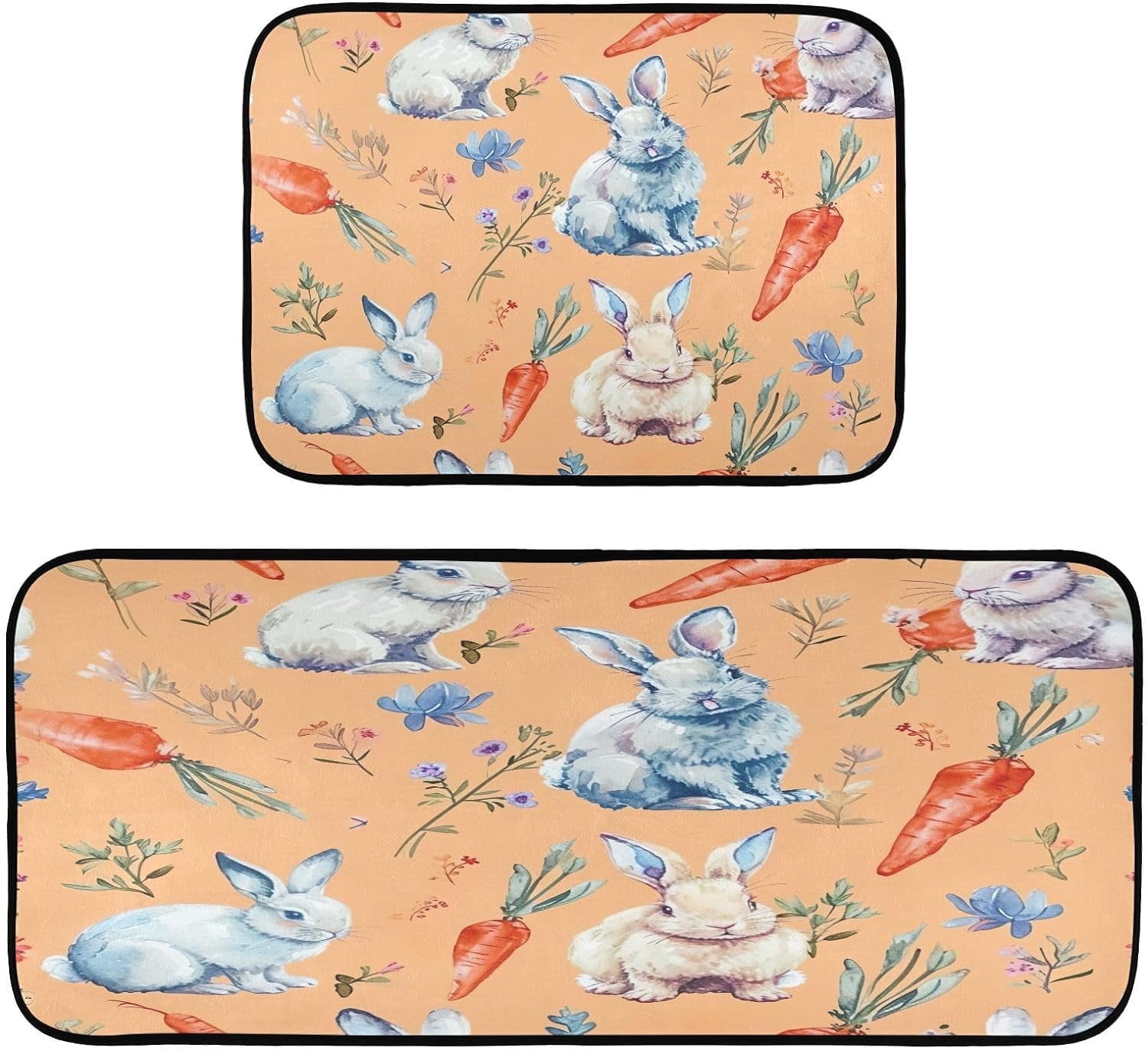 Coolnut Kitchen Rug Set of 2, Easter Bunny Cushioned Anti-Fatigue ...