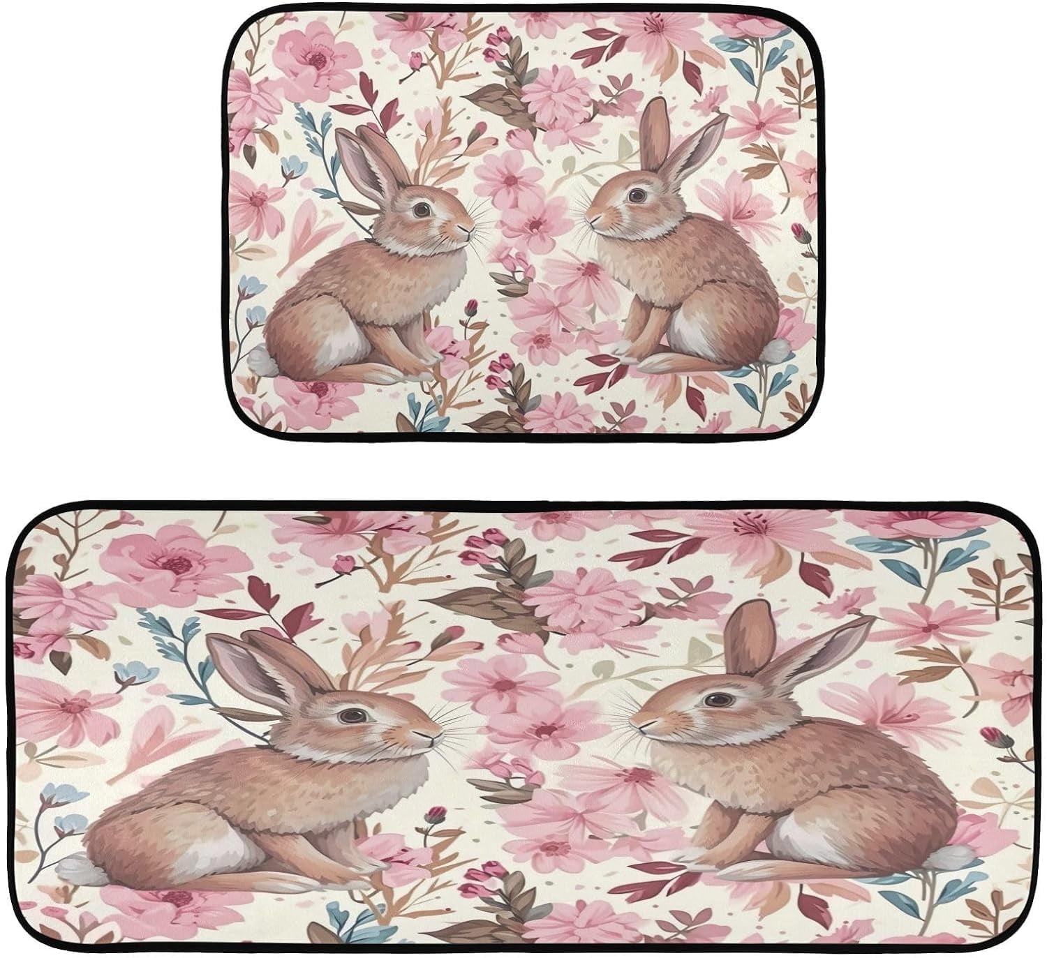 Coolnut Kitchen Rug Set of 2, Easter Bunny Cushioned Anti-Fatigue ...