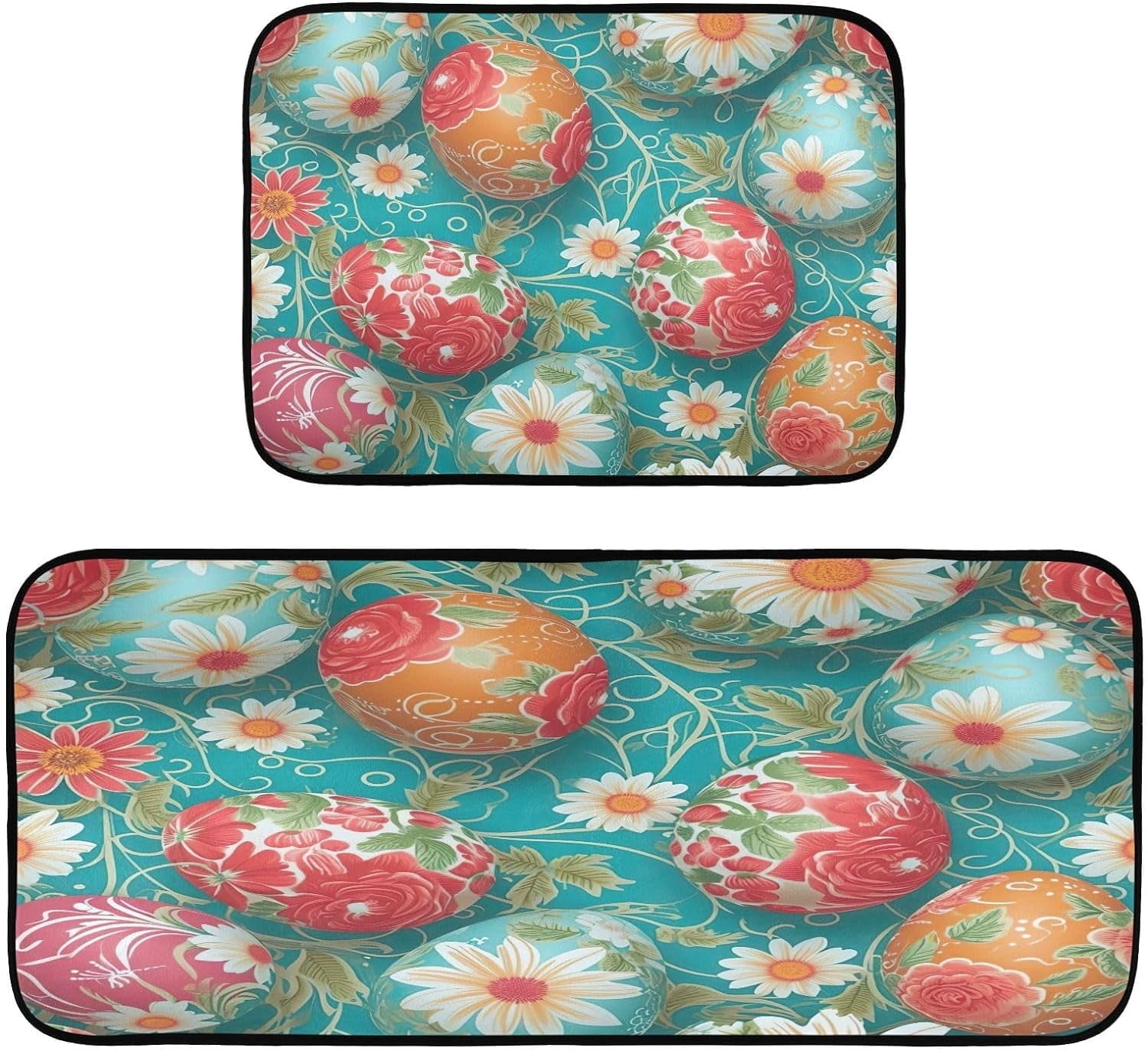 Coolnut Kitchen Rug Set of 2, Easter Eggs Cushioned Anti-Fatigue ...
