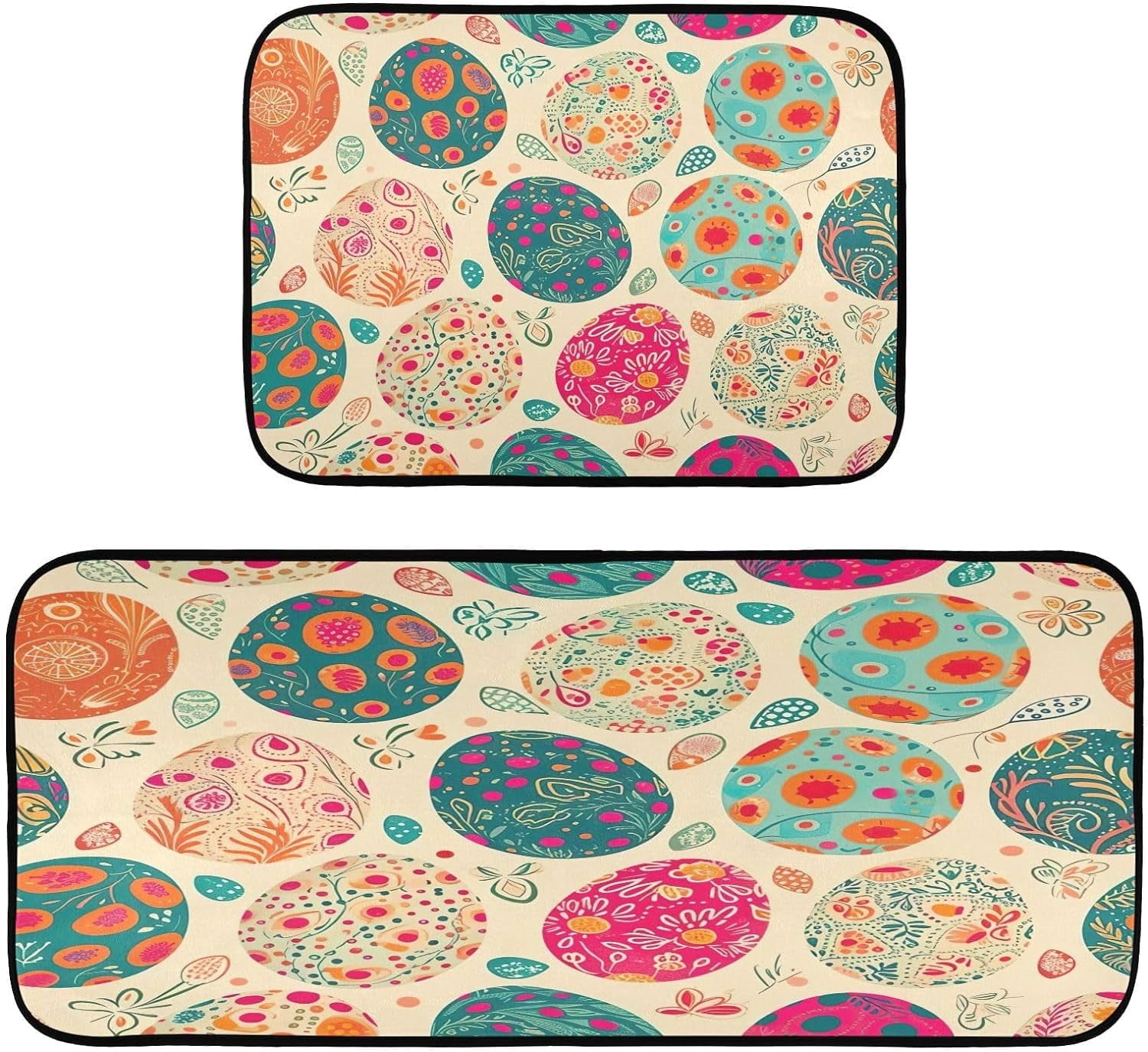 Coolnut Kitchen Rug Set of 2, Easter Eggs Cushioned Anti-Fatigue ...