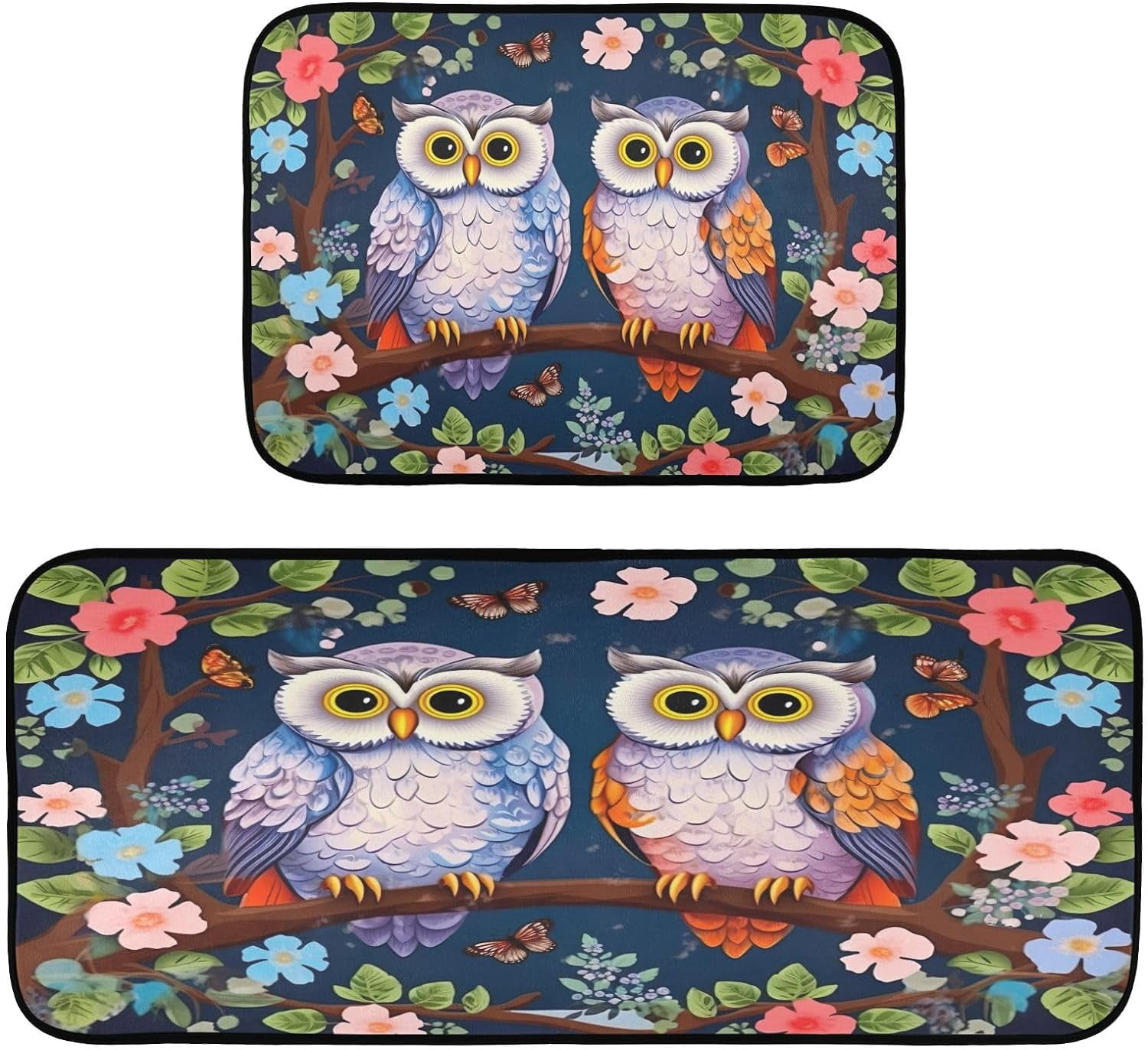 Coolnut Kitchen Rugs 2 Piece Waterproof Non Slip Kitchen Mat Owls ...