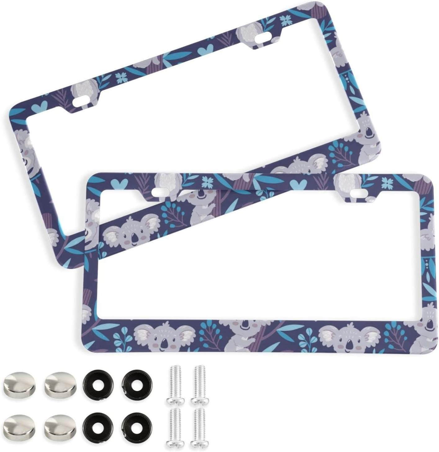 Coolnut Koala License Plate Frames 2 Pack, Waterproof Aluminum Alloy ...