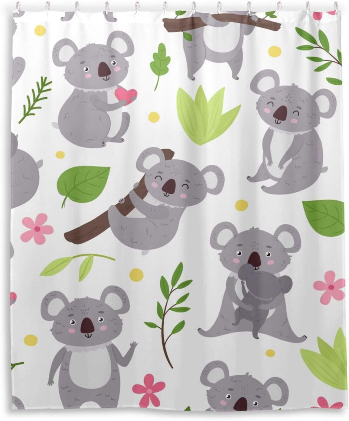 Coolnut Koala Pattern Bathroom Waterproof Shower Curtain Set Bathtub ...