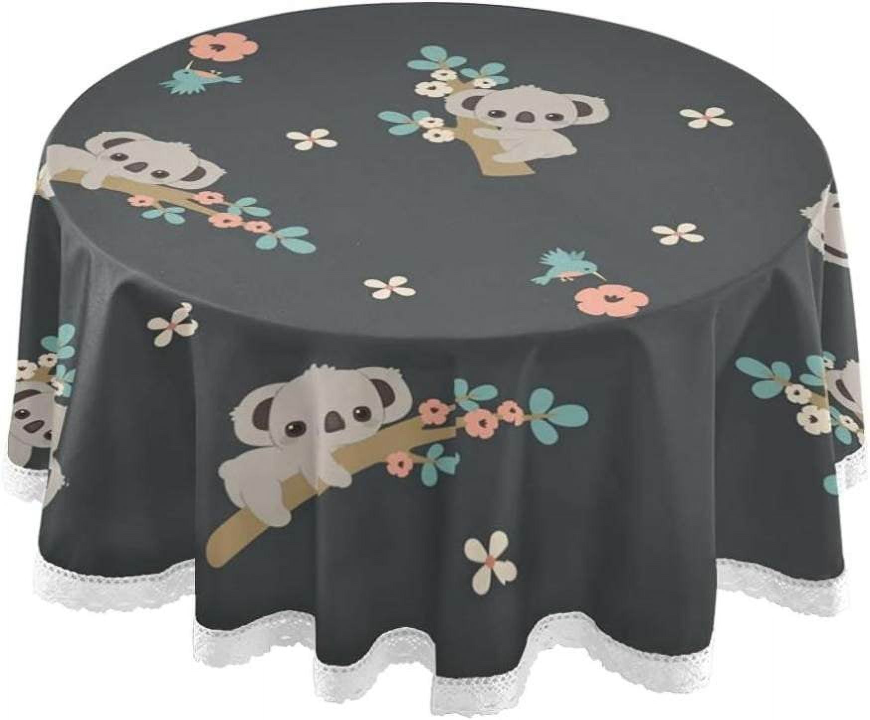 Coolnut Koala Round Tablecloth 60", Waterproof Stain and Wrinkle ...