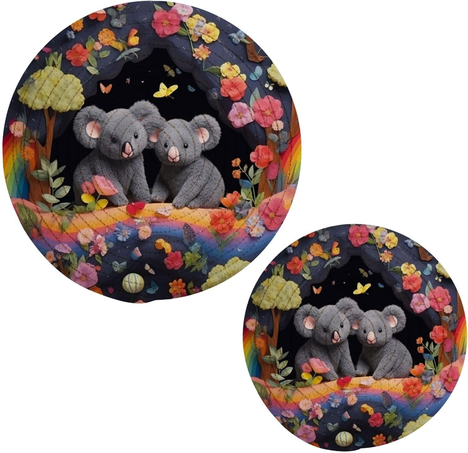 Coolnut Koalas Rainbows Trivets Pot Holders Set of 2 Potholders for ...