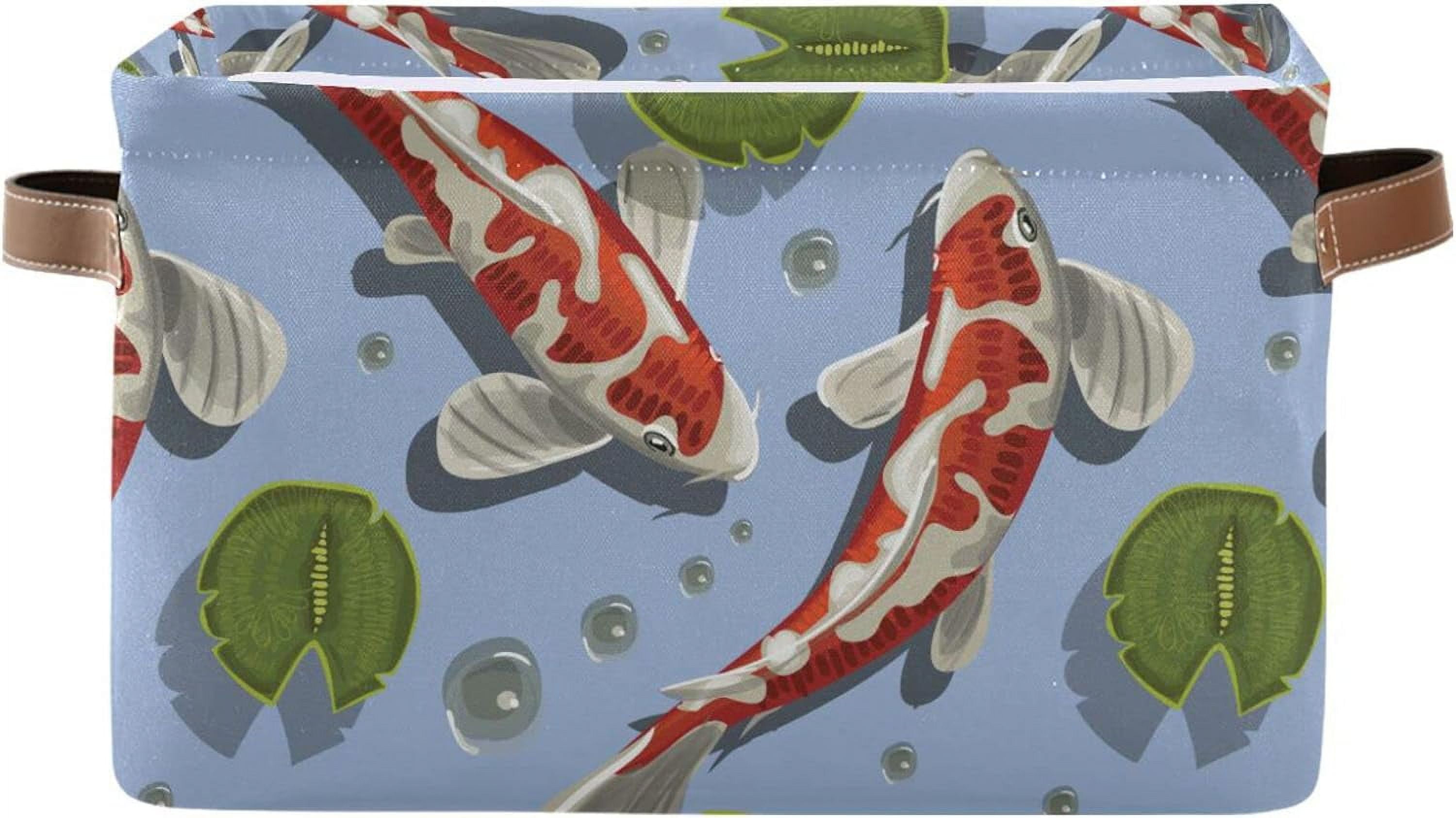 Coolnut Koi Fish Foldable Storage Basket for Shelves, Collapsible ...