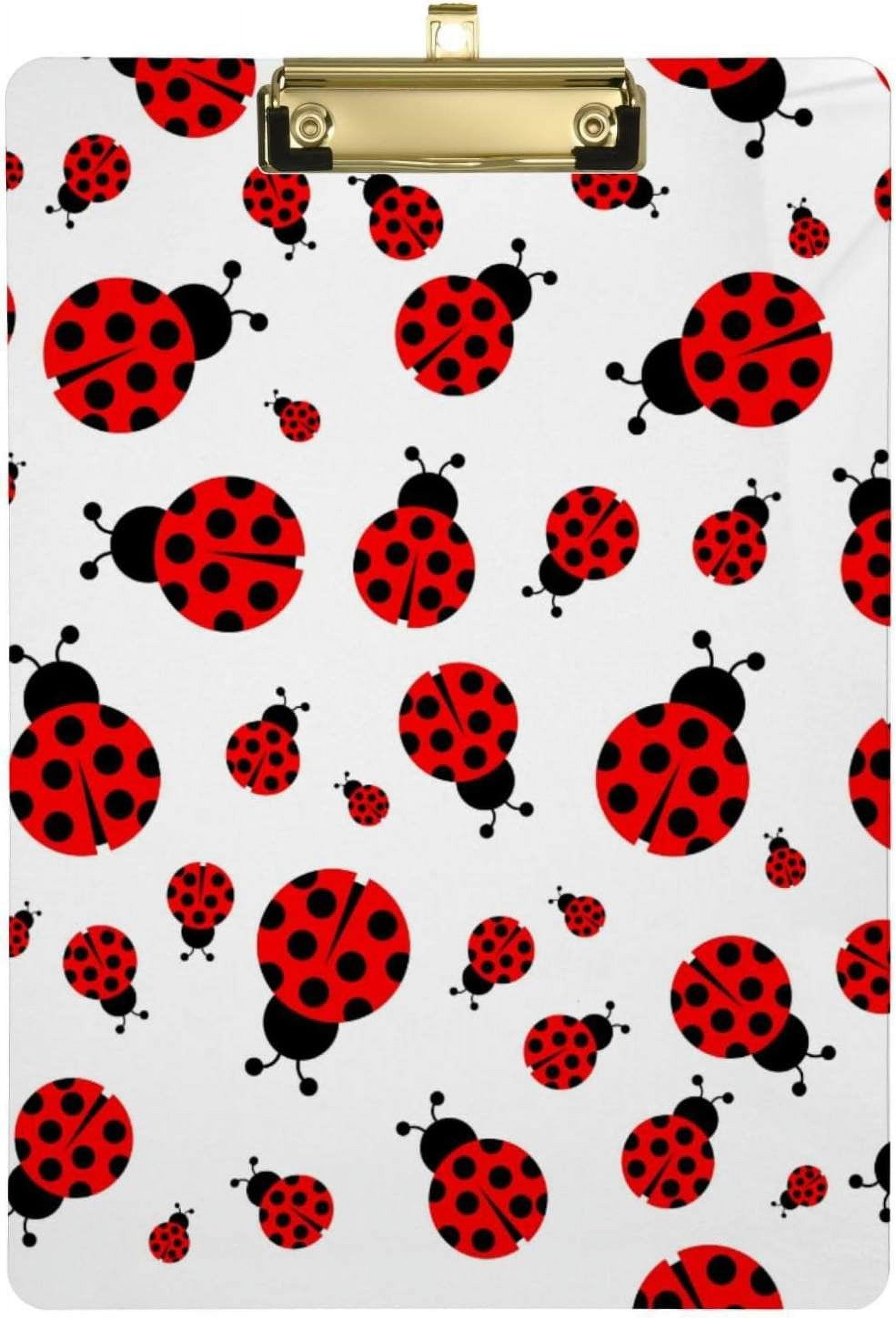 Coolnut Ladybug Clipboard, Acrylic Standard A4 Letter Size Clip Board ...
