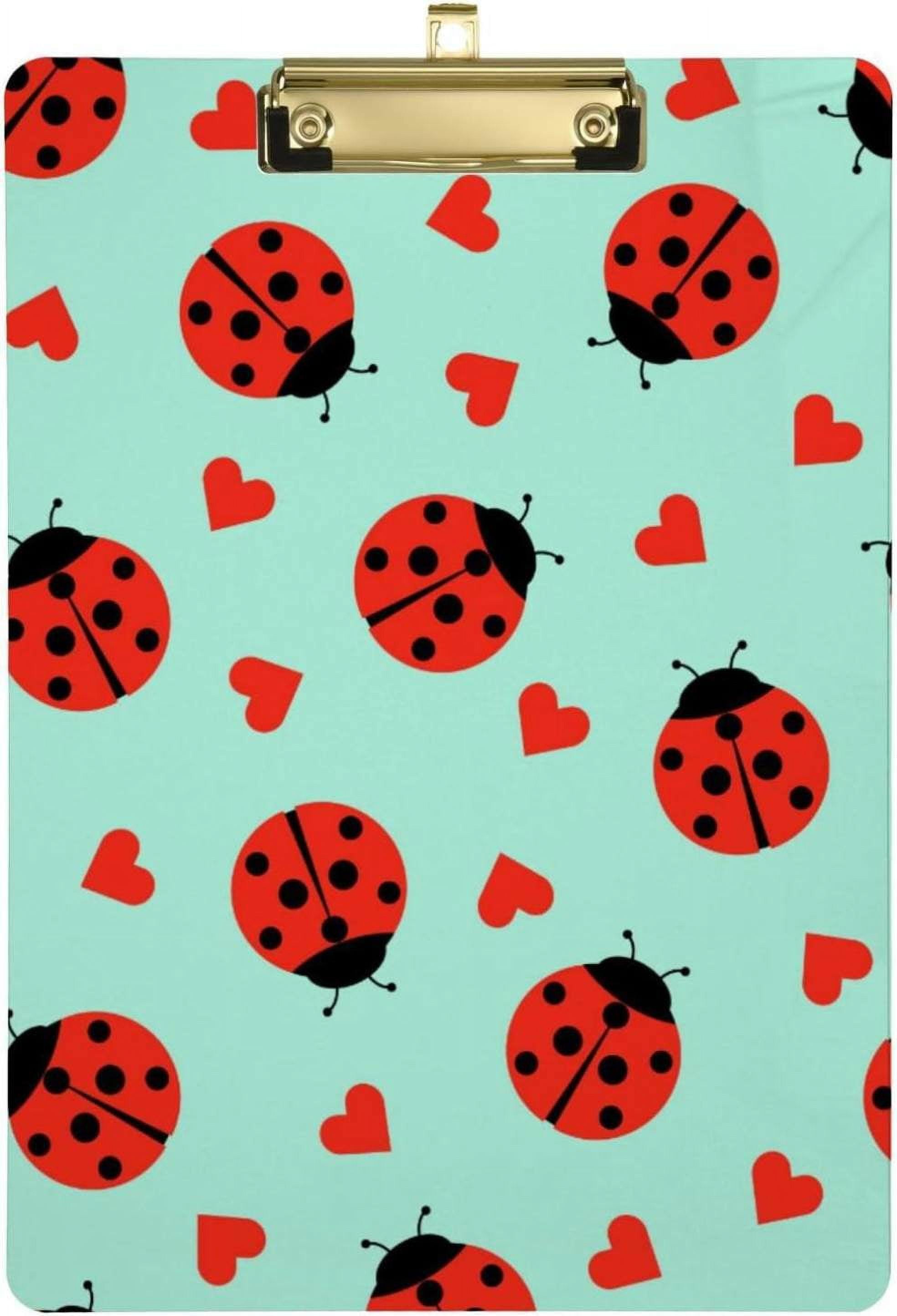 Coolnut Ladybug Clipboard, Acrylic Standard A4 Letter Size Clip Board ...