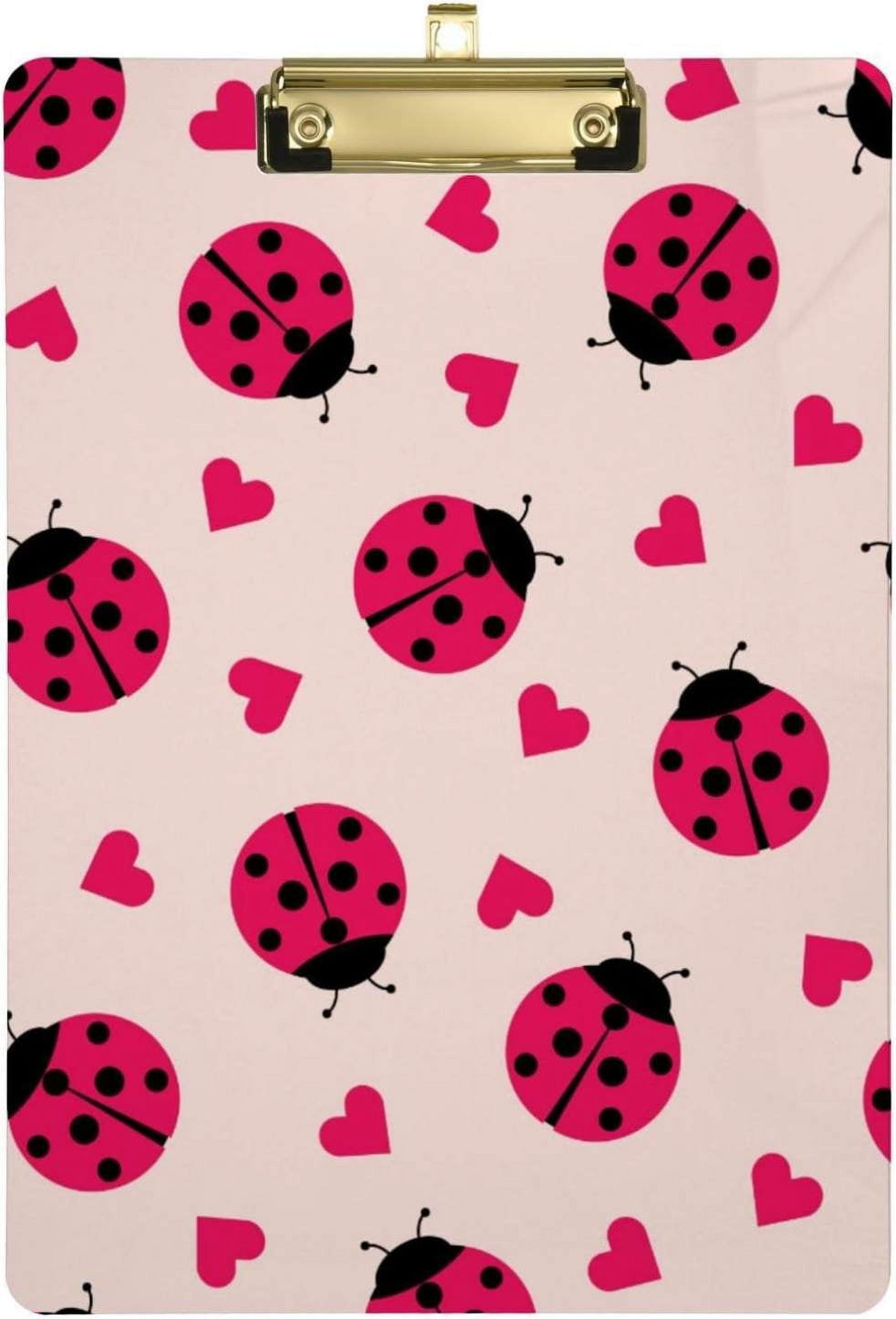 Coolnut Ladybug Clipboard, Acrylic Standard A4 Letter Size Clip Board ...
