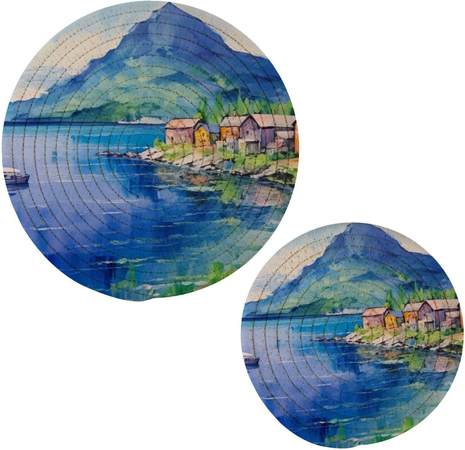 Coolnut Lakeside View Trivets Pot Holders Set of 2 Potholders for ...