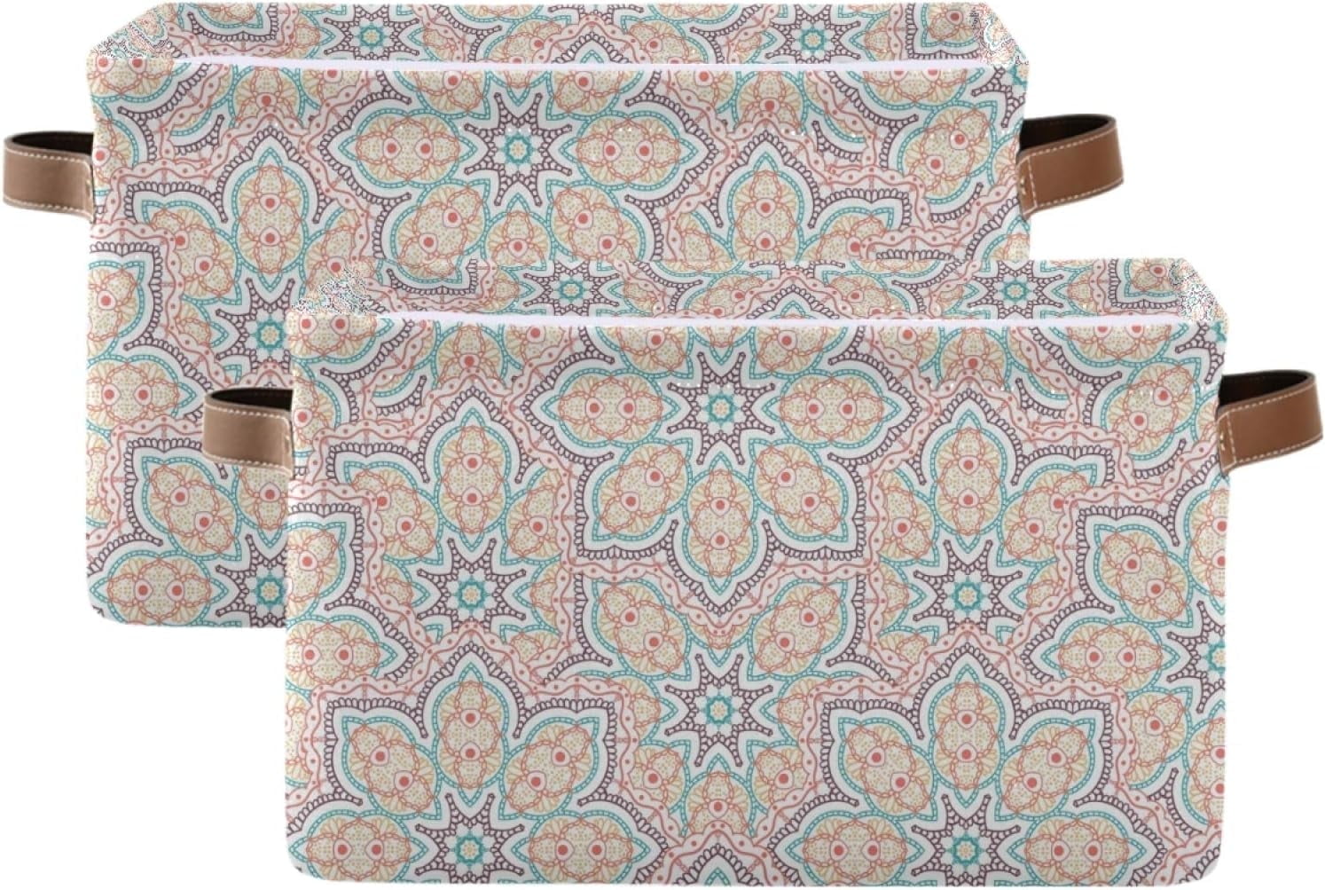 Coolnut Large Foldable Storage Bin Abstract Floral Mandala Fabric ...