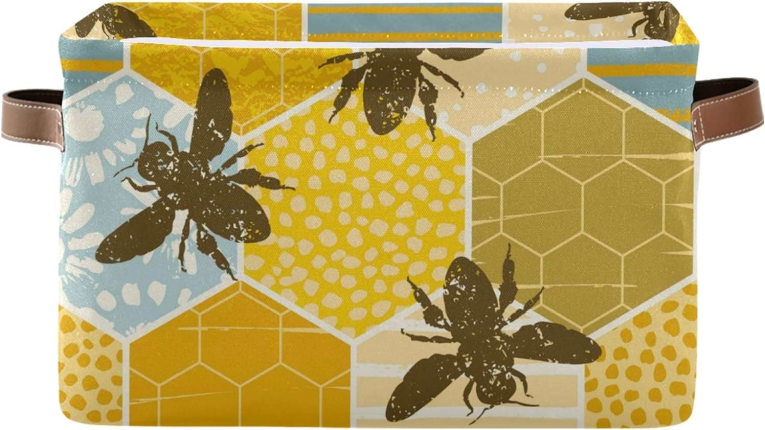 Coolnut Large Foldable Storage Bin Abstract Honey Bee Fabric Storage ...
