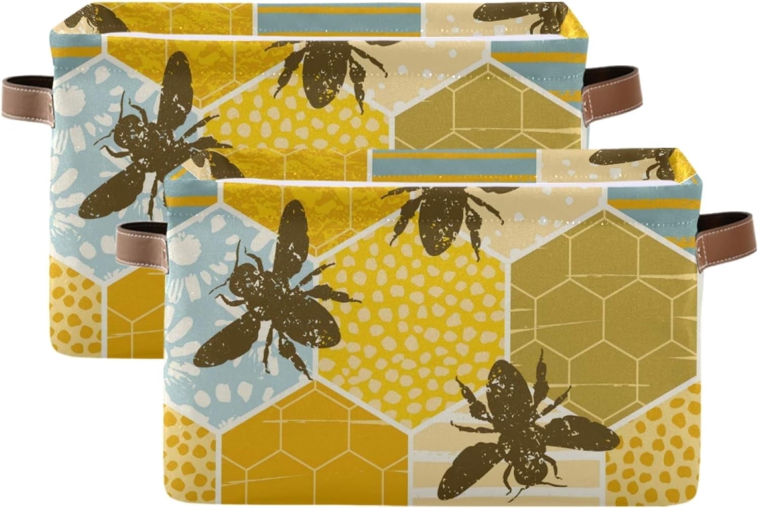 Coolnut Large Foldable Storage Bin Abstract Honey Bee Fabric Storage ...