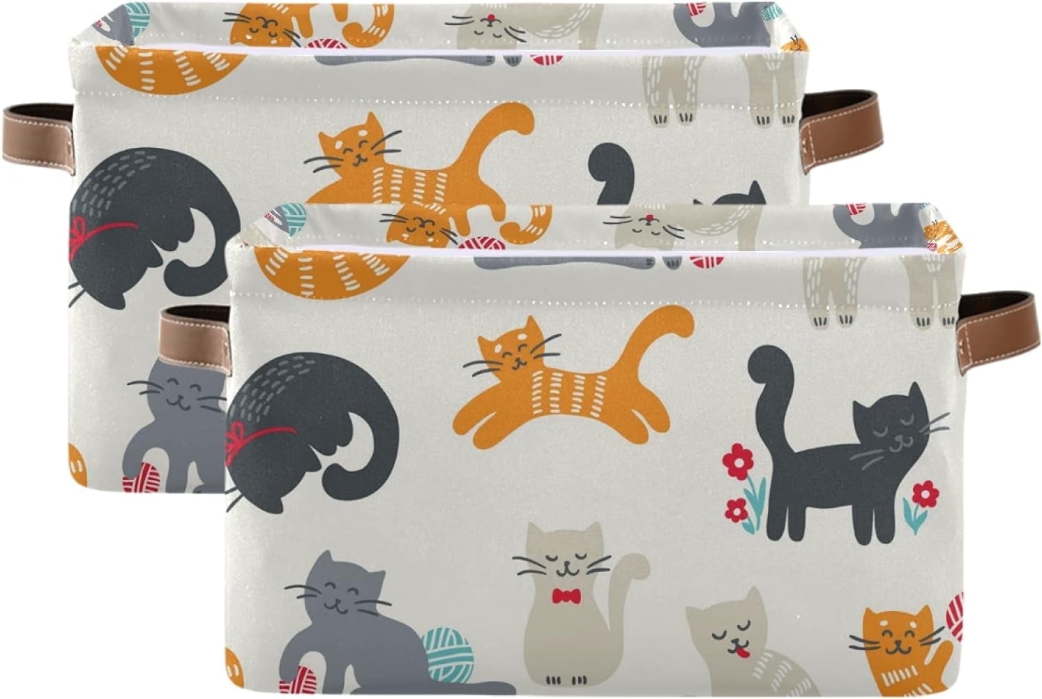 Coolnut Large Foldable Storage Bin Cute Cats Fabric Storage Baskets ...