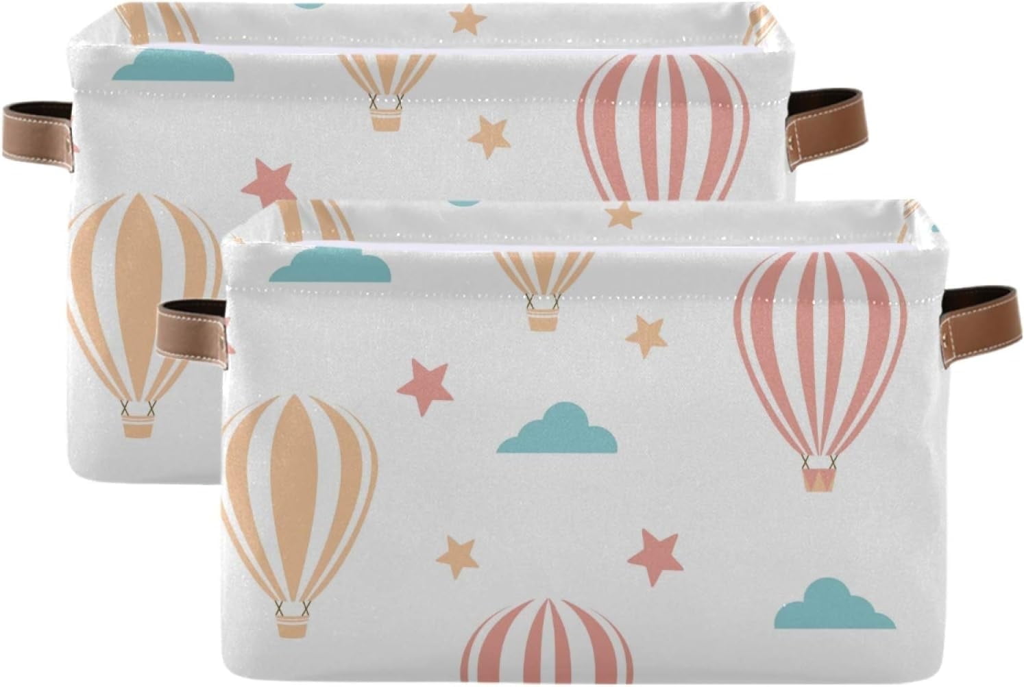 Coolnut Large Foldable Storage Bin Cute Hot Air Balloons Fabric Storage ...