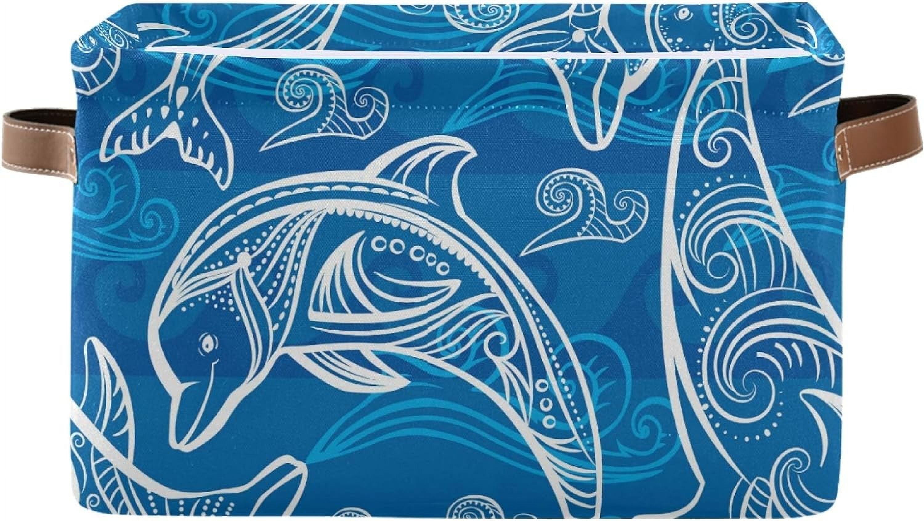 Coolnut Large Foldable Storage Bin Dolphins Fabric Storage Baskets ...