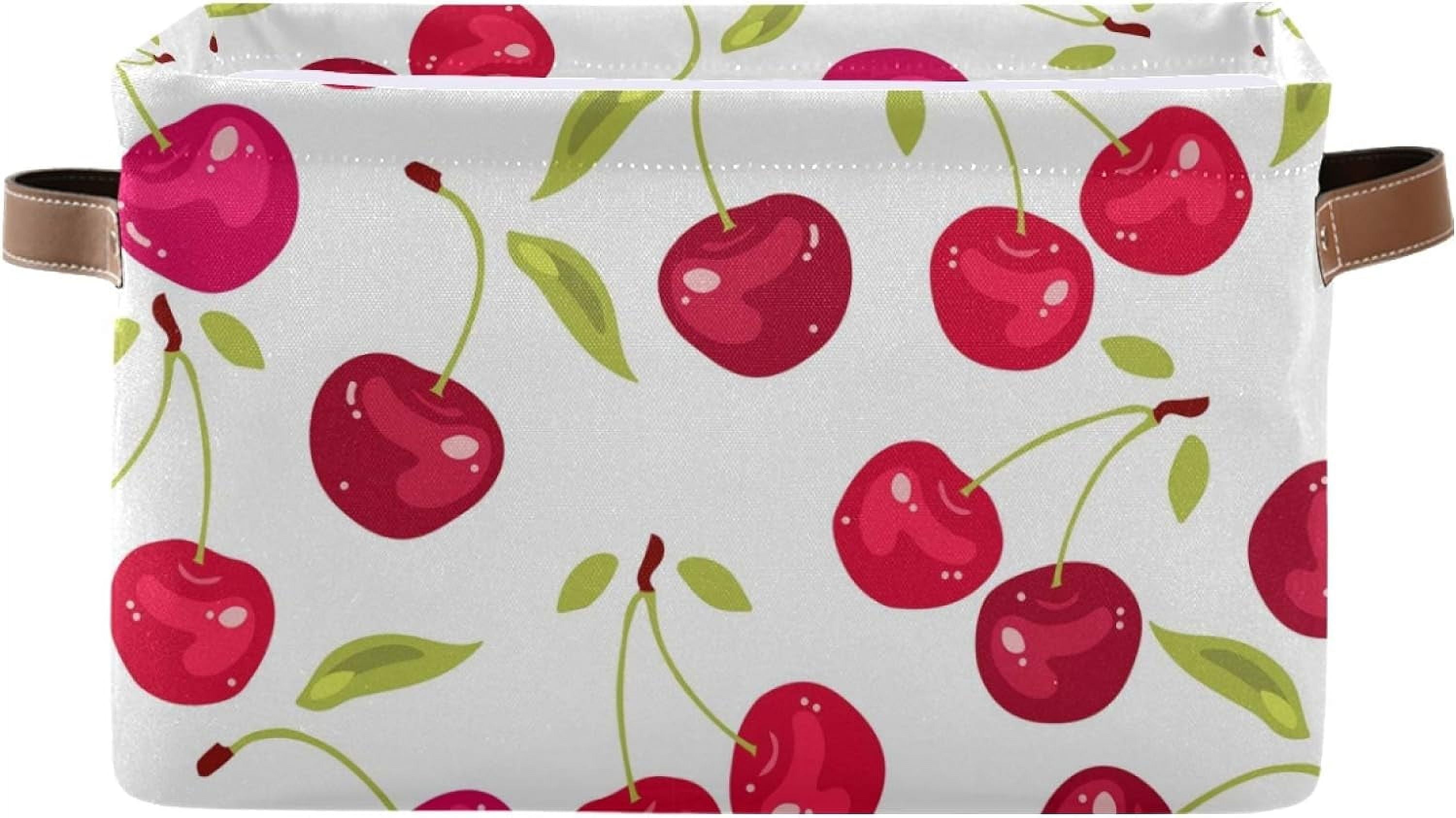 Coolnut Large Foldable Storage Bin Fruits Cherries Fabric Storage ...