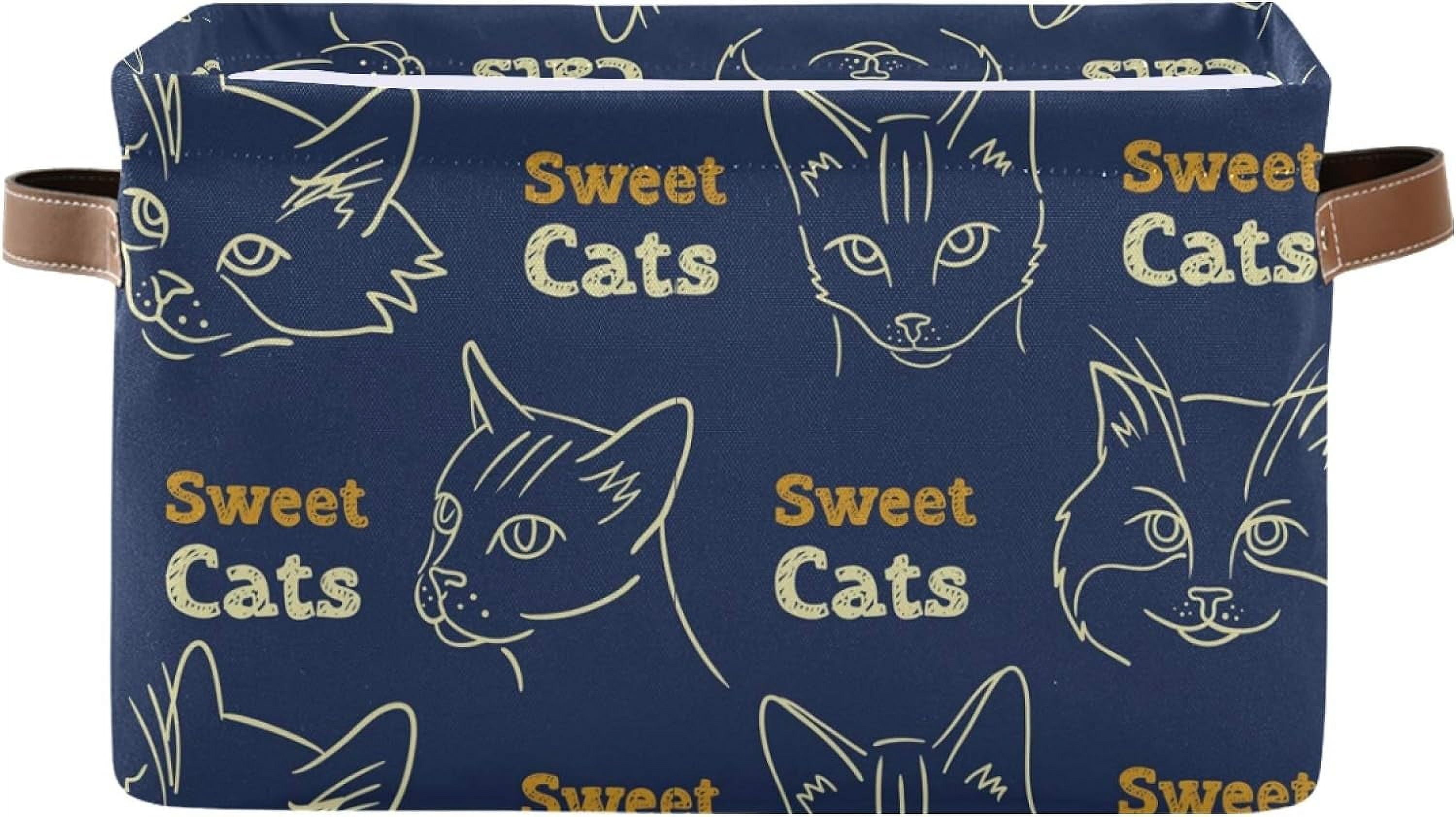 Coolnut Large Foldable Storage Bin Funny Sweet Cats Fabric Storage ...
