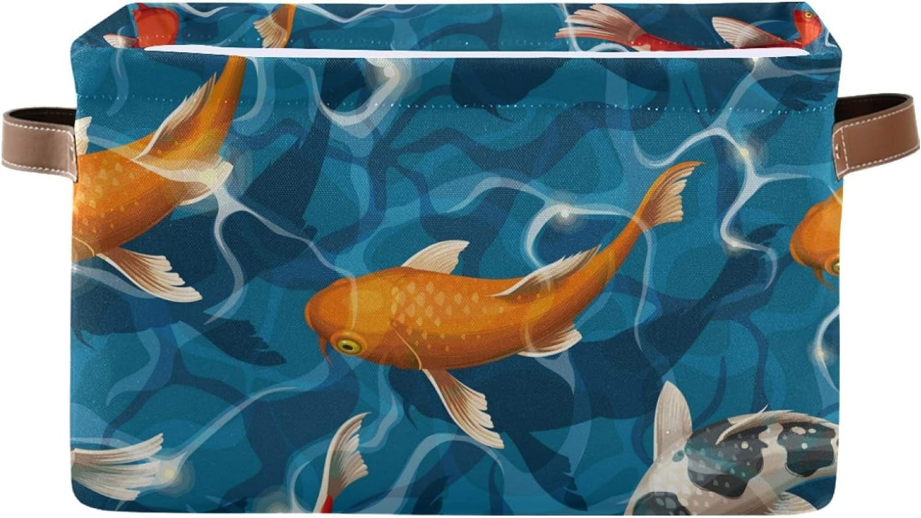 Coolnut Large Foldable Storage Bin Koi Carps Fish Fabric Storage ...