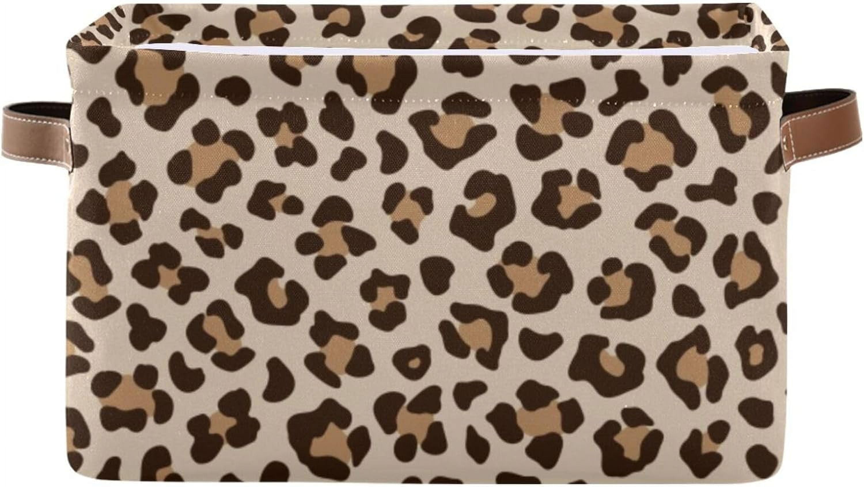 Coolnut Large Foldable Storage Bin, Leopard Design Fabric Storage ...