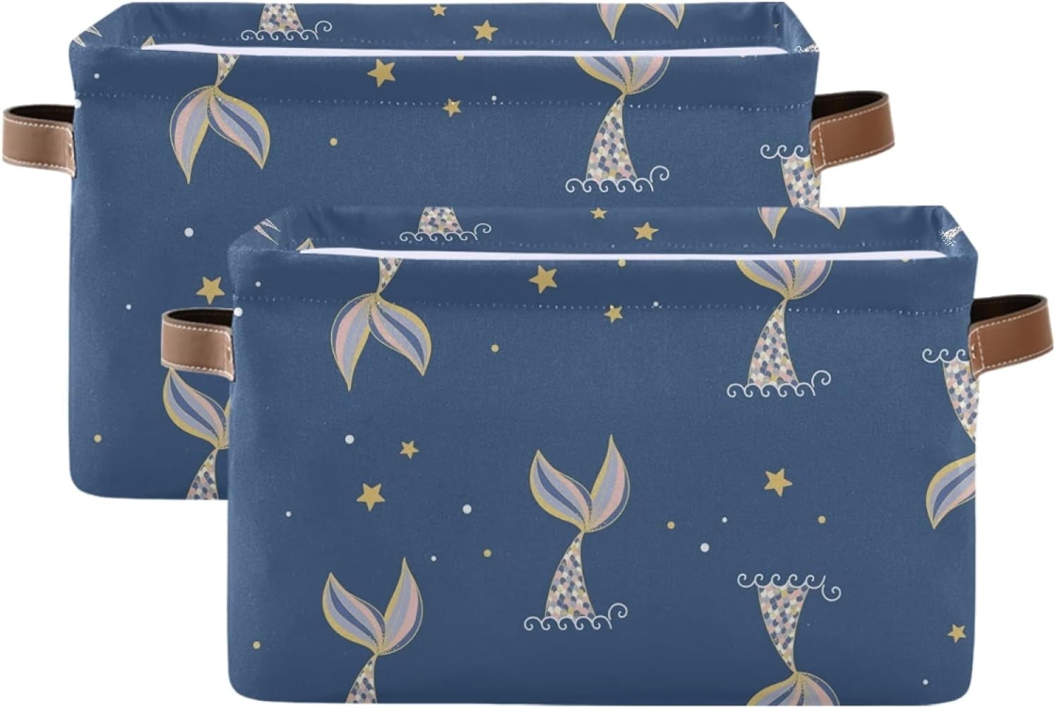 Coolnut Large Foldable Storage Bin Magic Mermaid Tails Fabric Storage ...