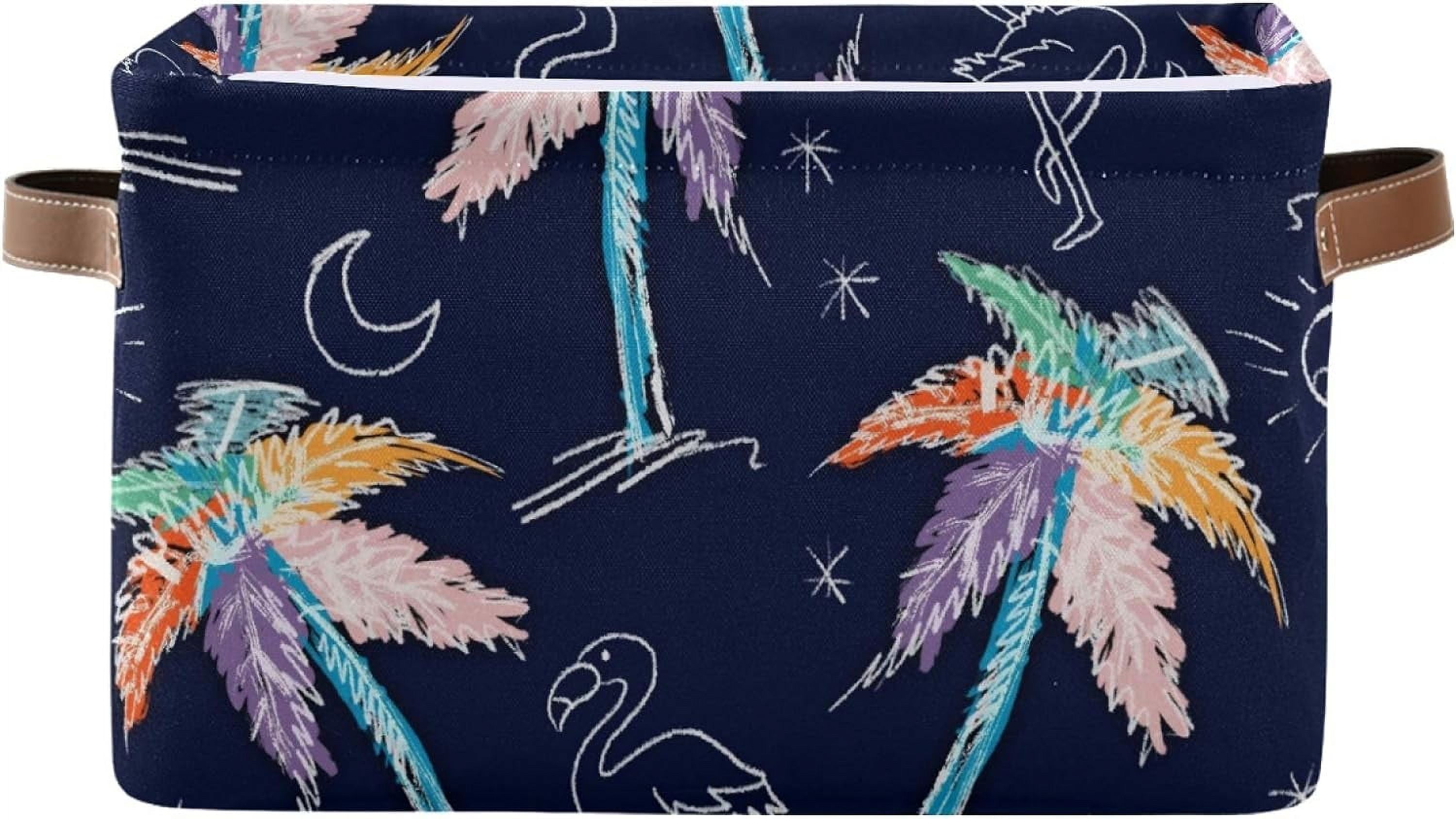 Coolnut Large Foldable Storage Bin Multicolor Coconut Trees Fabric ...