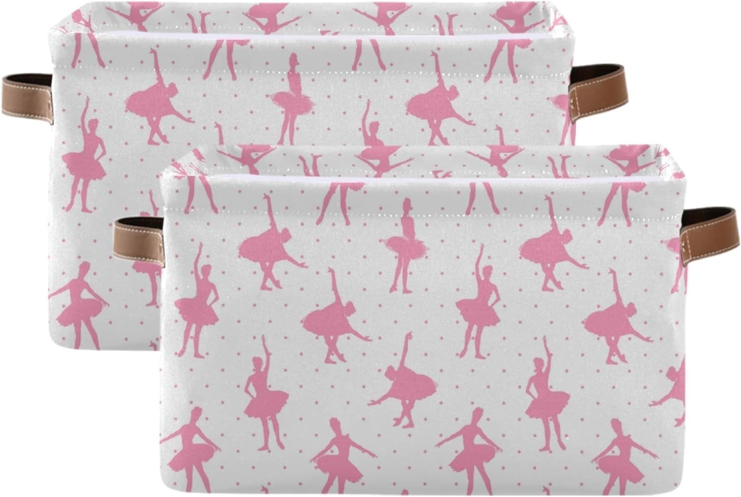 Coolnut Large Foldable Storage Bin Pink Ballerinas Fabric Storage ...